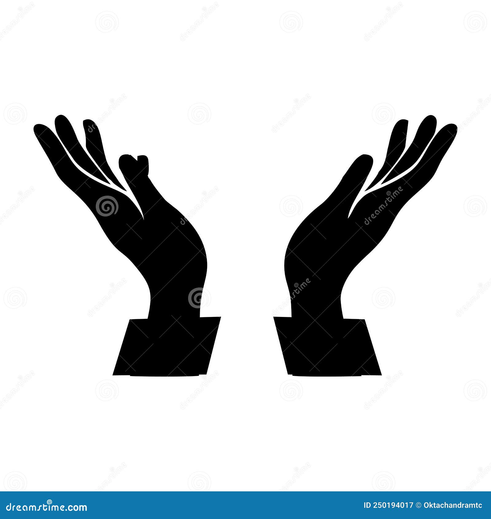 Silhouette of Hands Praying a Prayer or Clapping Hands. Clap Concepts ...