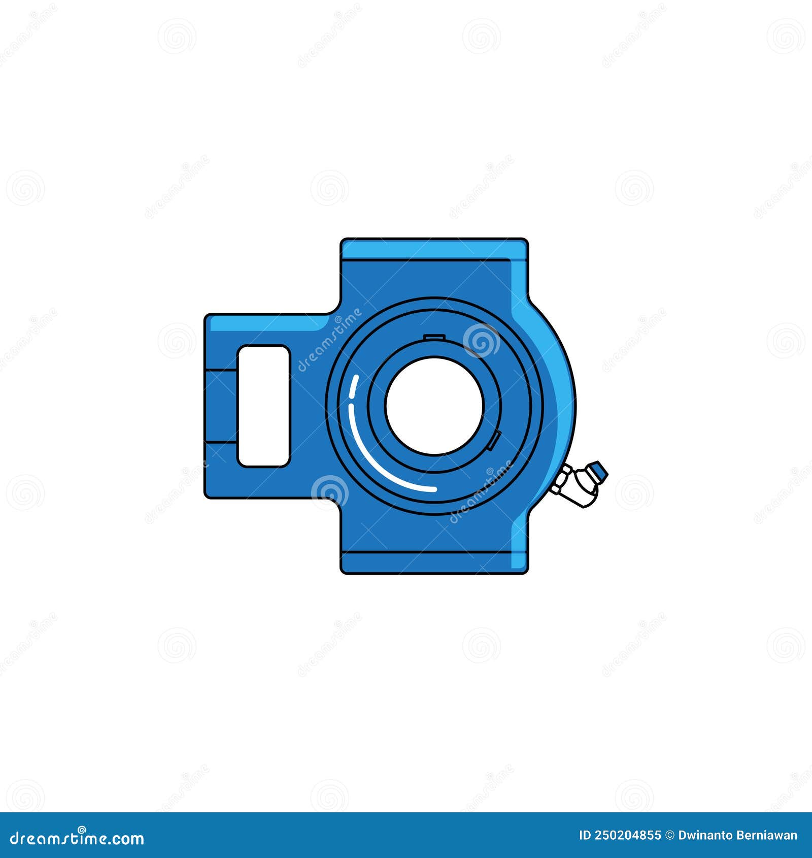 Plummer Block Bearing. Without Outline And Colored. Cartoon Vector ...