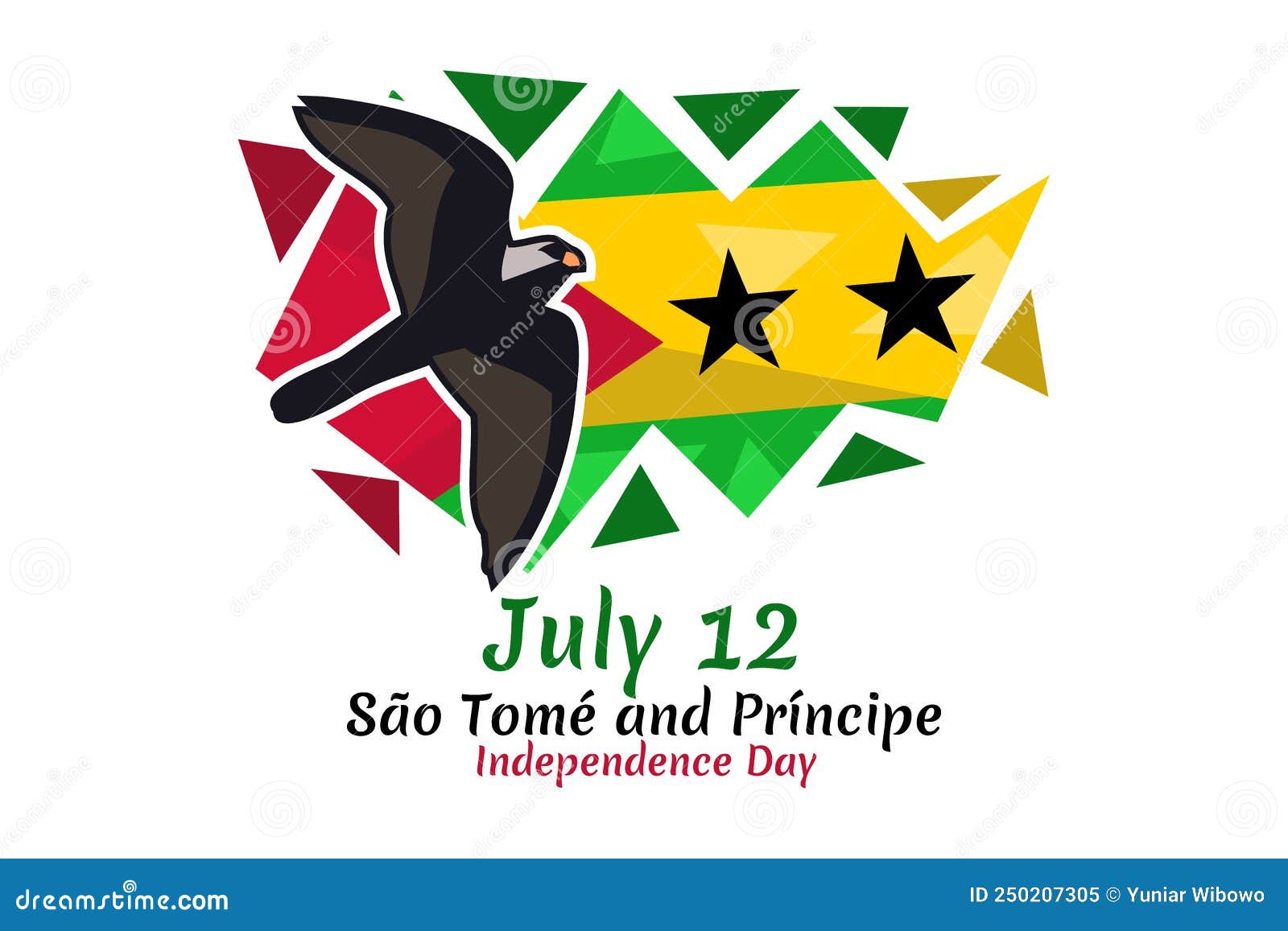 July 12, Independence Day of SÃ£o TomÃ© and PrÃ­ncipe Vector ...