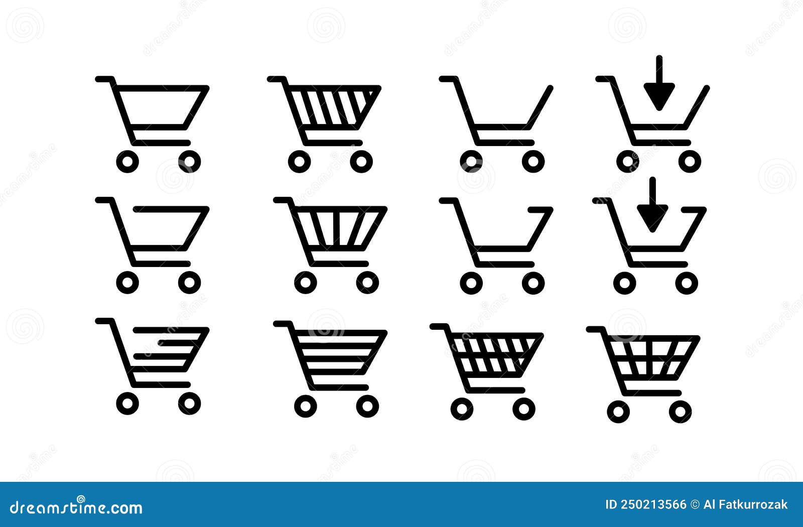 Shopping Cart Icons. Set of Cart Icon Stock Vector - Illustration of ...