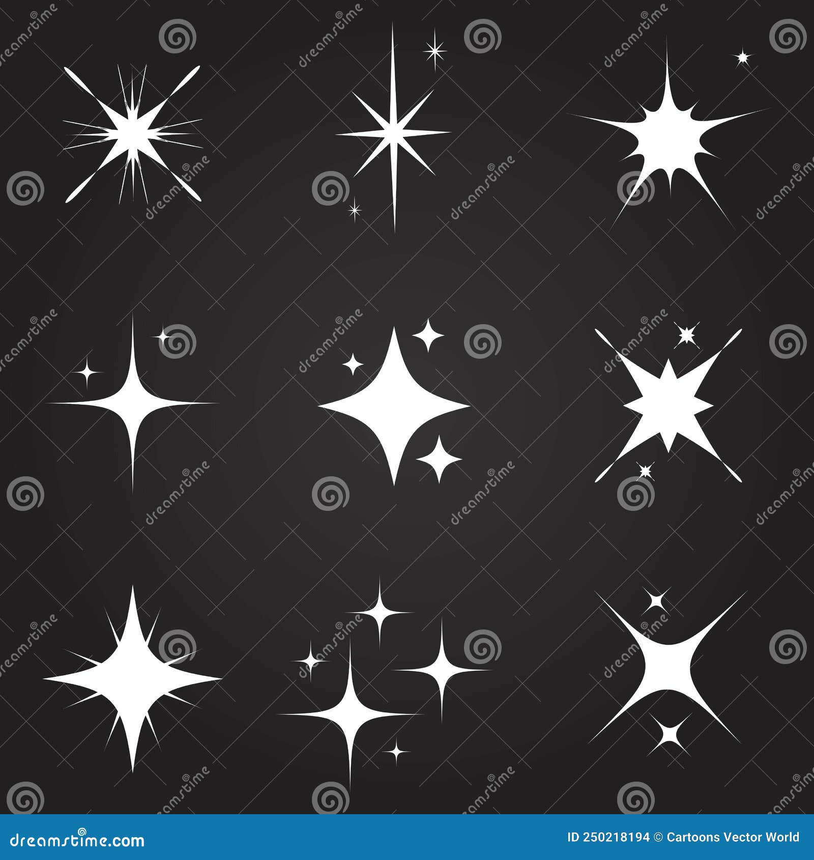 White Sparkling and Twinkling Symbols Vector. the Set of Original ...