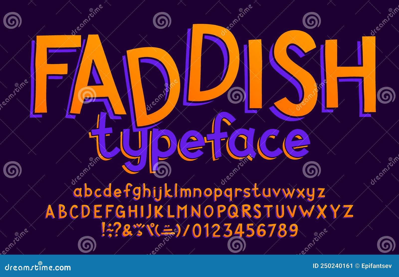 Faddish Alphabet Font. Handwritten Letters and Numbers. Uppercase and ...