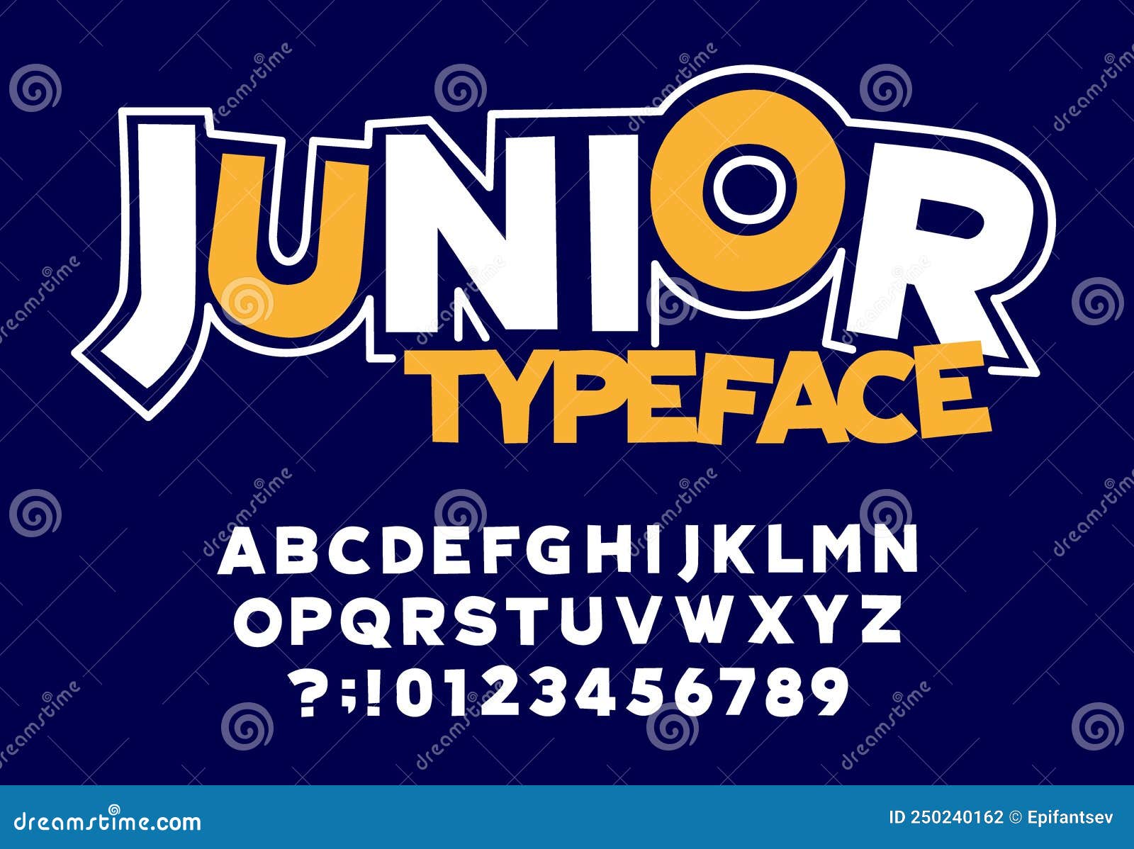 Junior Alphabet Font. Hand Drawn Letters and Numbers Stock Vector ...