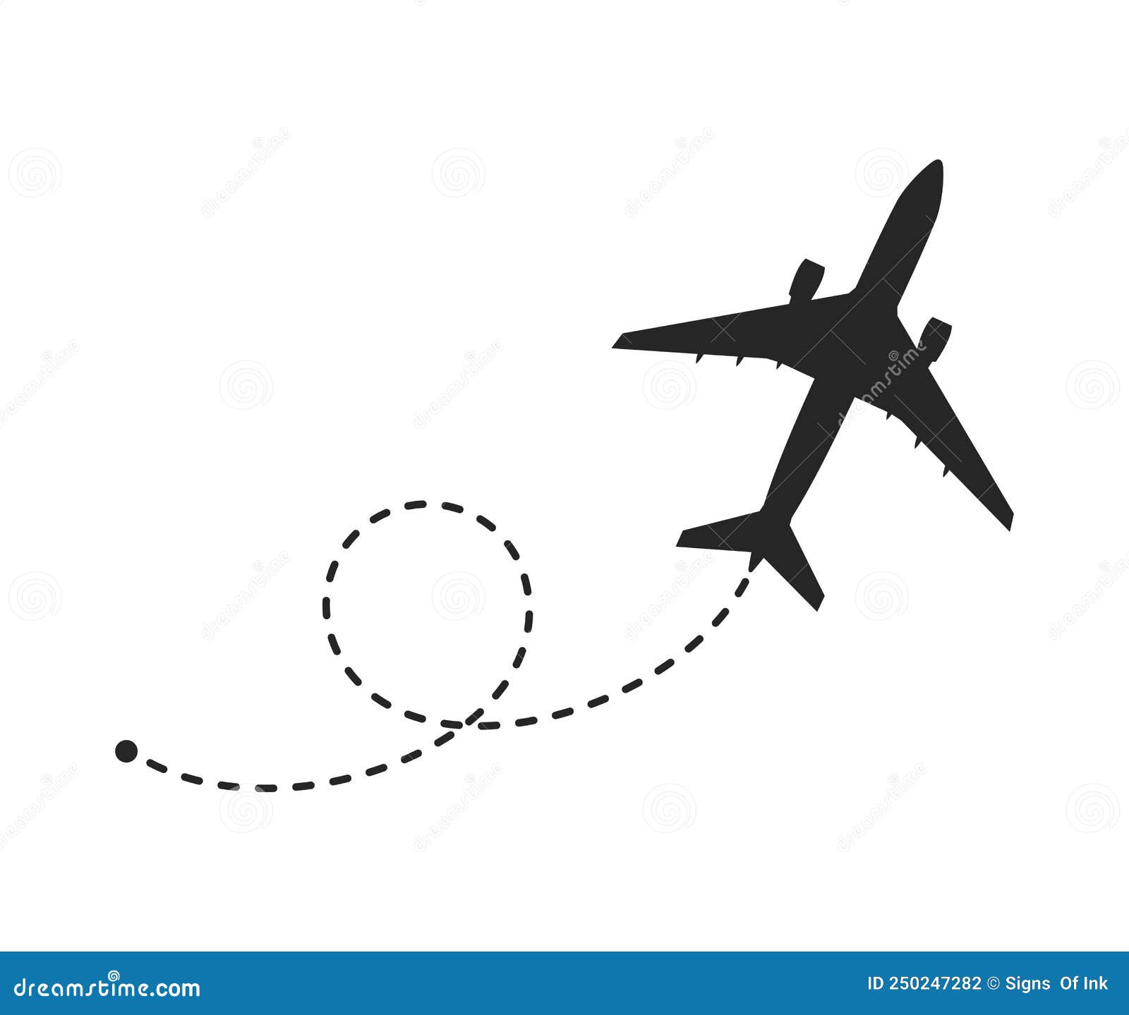 Plane Travel Route Clipart Dotted Line Path Stock Vector - Illustration ...