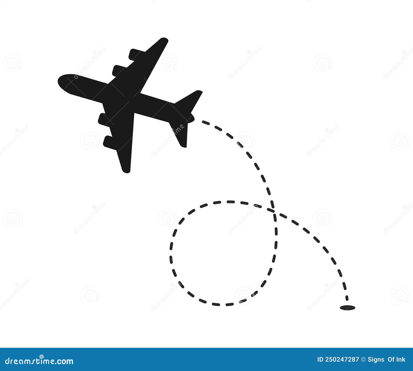Plane Travel Route Clipart Dotted Line Path Stock Vector - Illustration ...