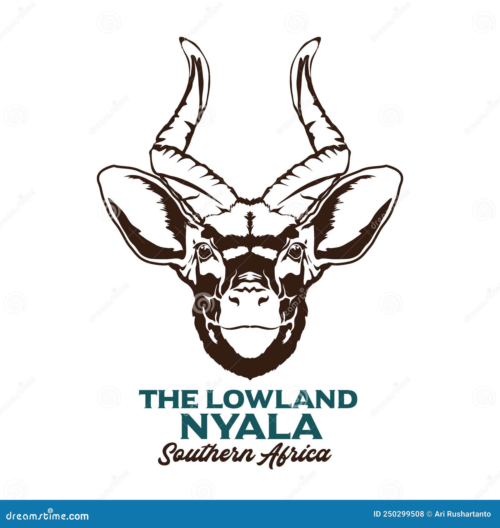 Mountain Nyala Vector Illustration Isolated On White Background ...