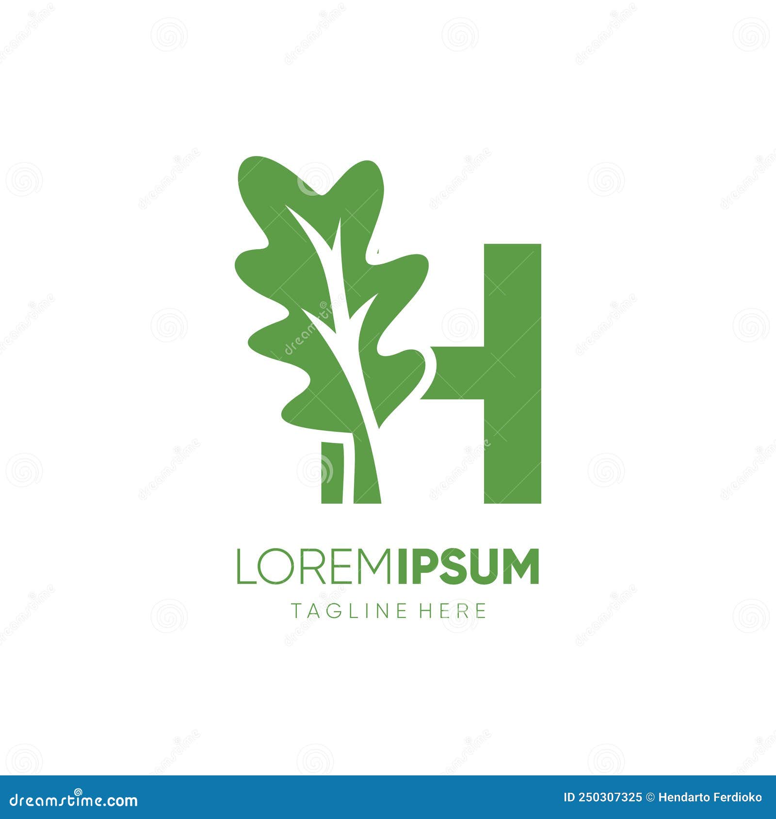 Letter H Oak Leaf Tree Logo Design Vector Icon Graphic Stock Vector ...