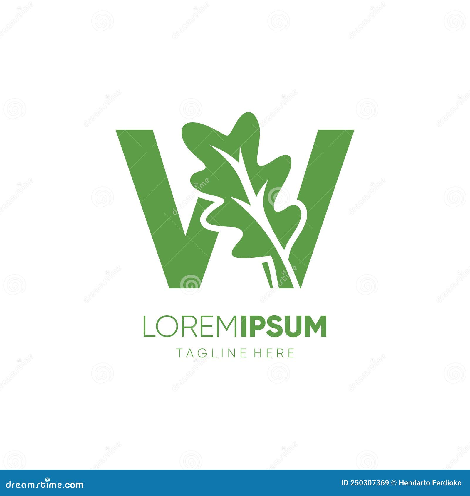 Letter W Oak Leaf Tree Logo Design Vector Icon Graphic Stock Vector ...