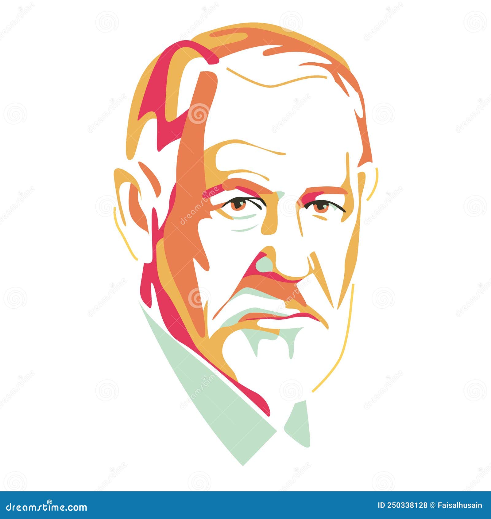 Sigmund Freud Simple Colour Illustration Editorial Stock Photo ...