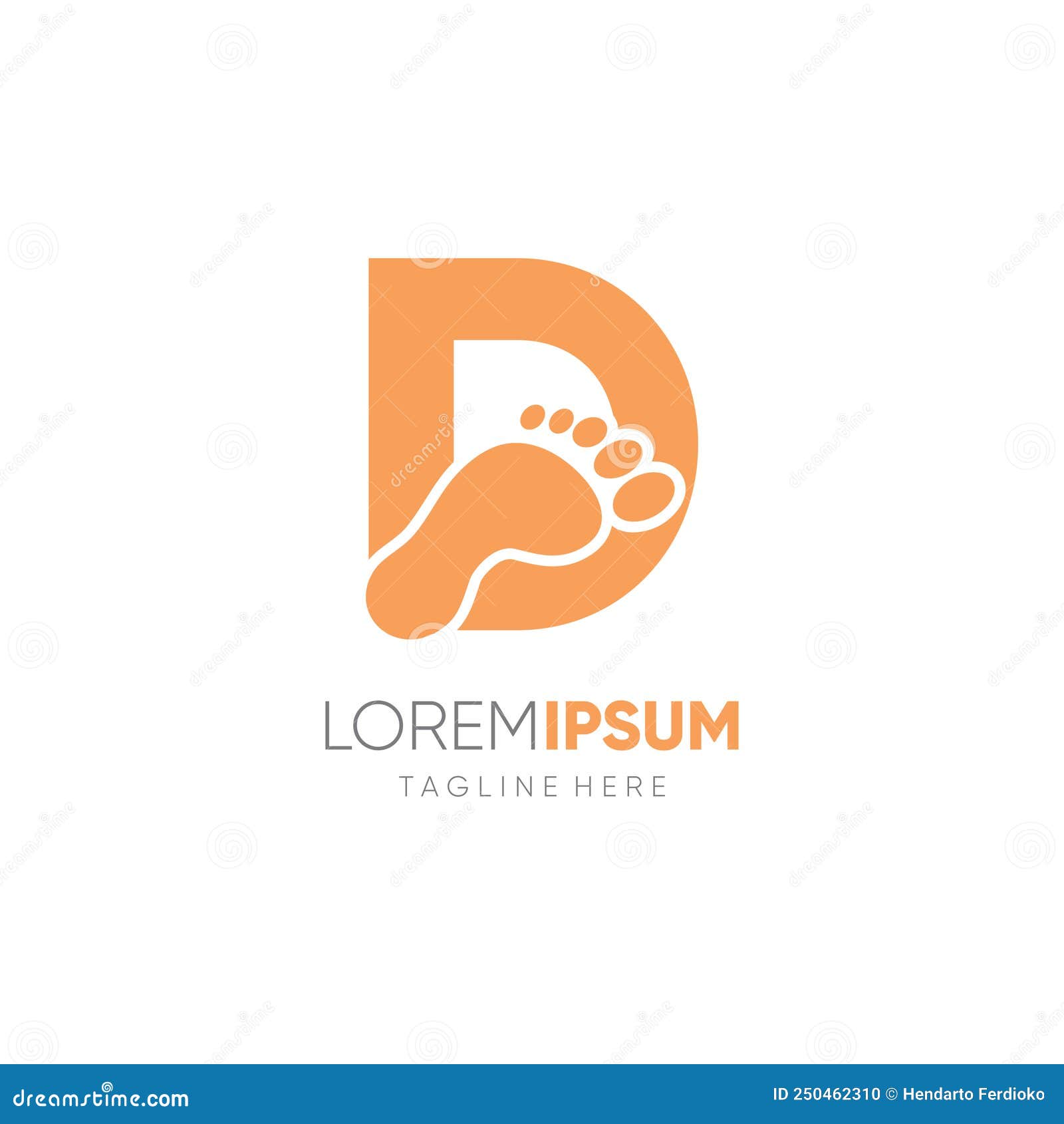 Letter Initial D Human Footprint Logo Design Vector Icon Graphic Stock ...