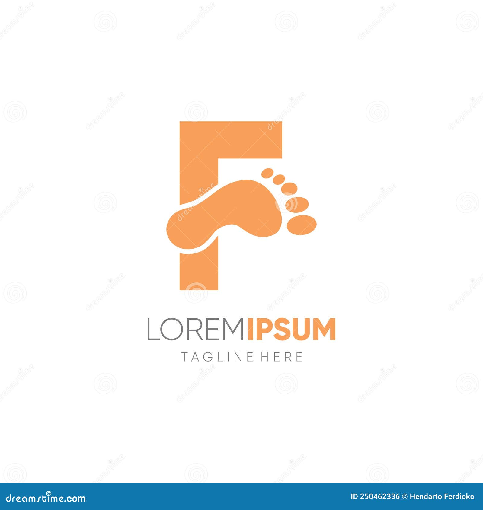 Letter Initial F Human Footprint Logo Design Vector Icon Graphic Stock ...