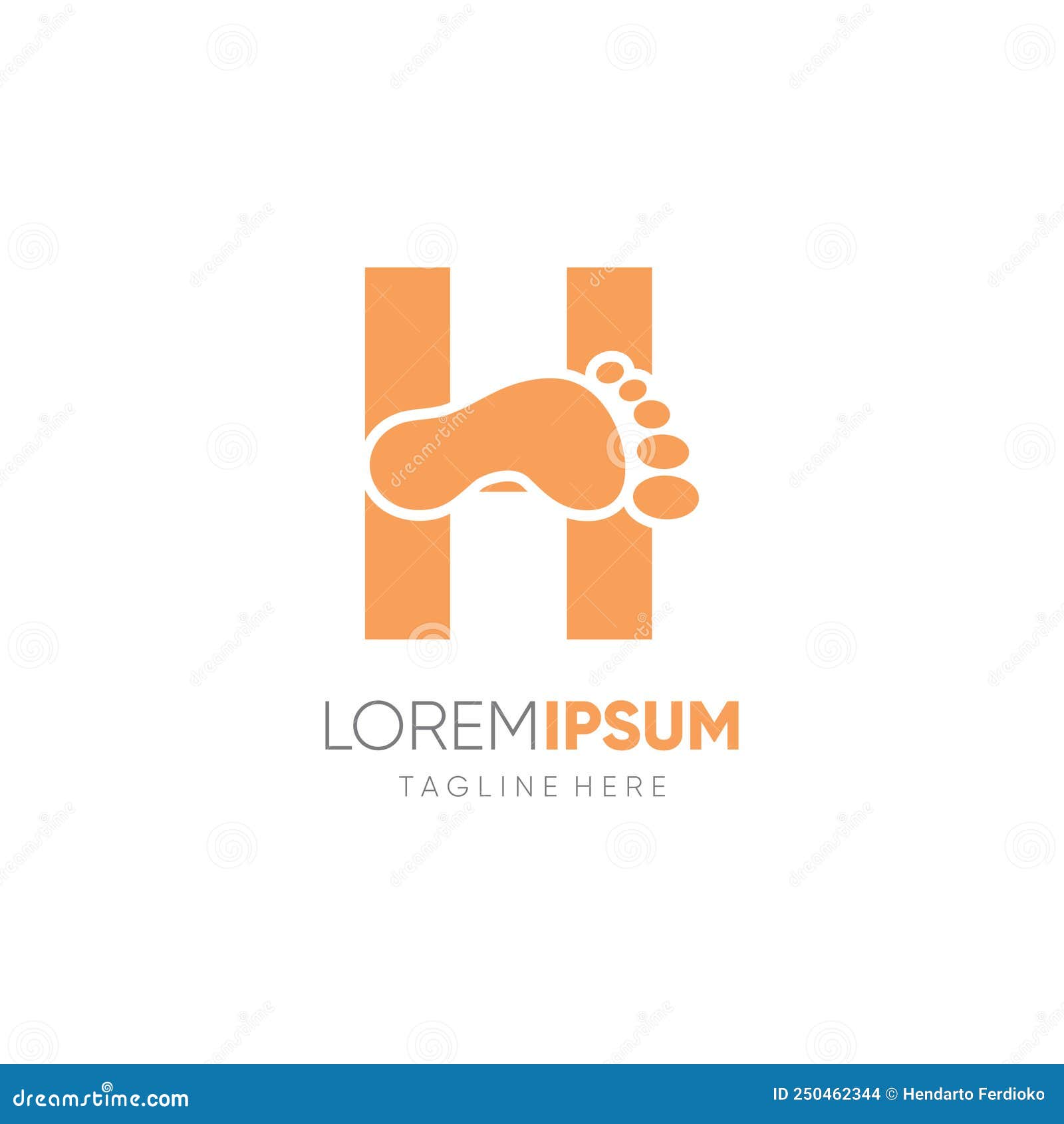 Letter Initial H Human Footprint Logo Design Vector Icon Graphic Stock ...