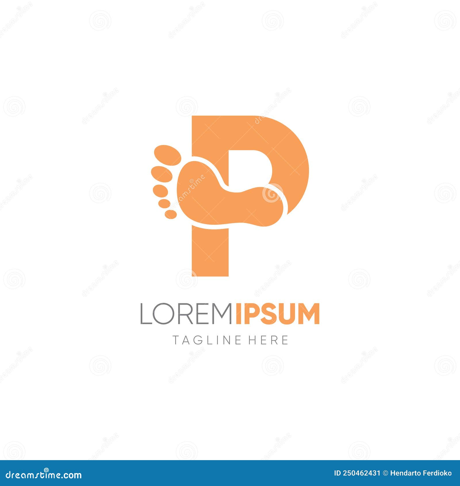 Letter Initial P Human Footprint Logo Design Vector Icon Graphic Stock ...