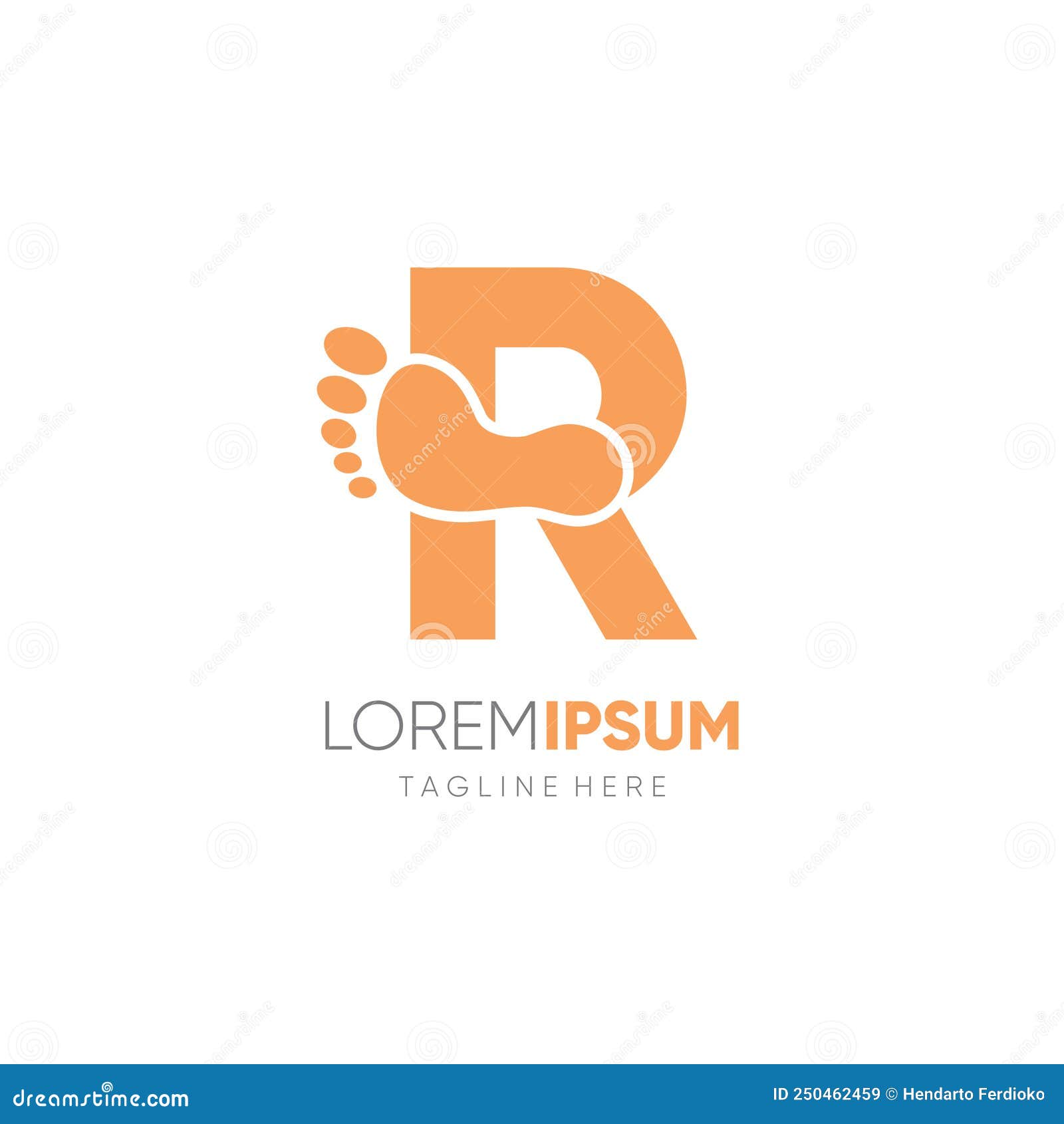 Letter Initial R Human Footprint Logo Design Vector Icon Graphic Stock ...