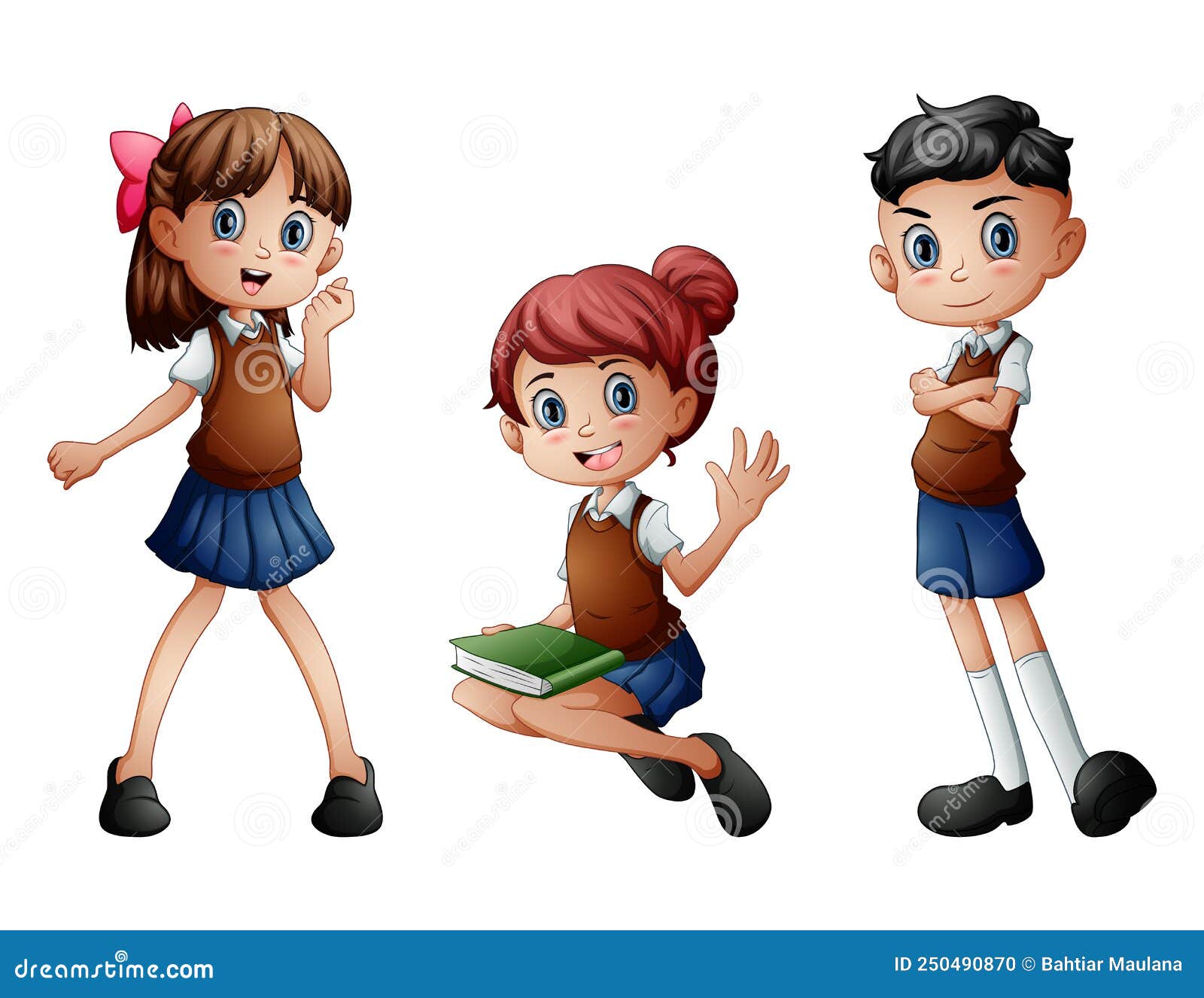 Happy Little Students Collection Set Stock Vector - Illustration of ...