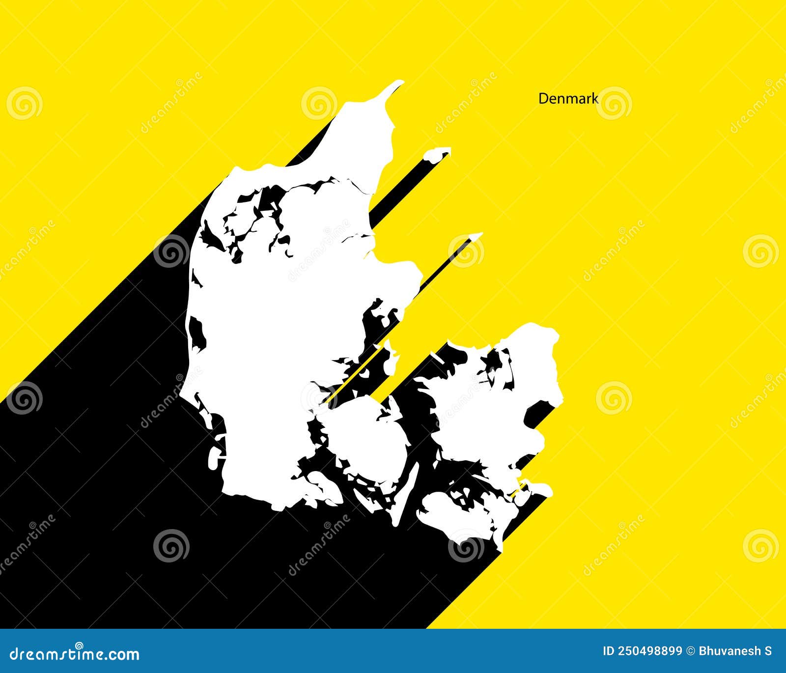 Denmark Retro Color Map Cartoon Vector | CartoonDealer.com #255166657