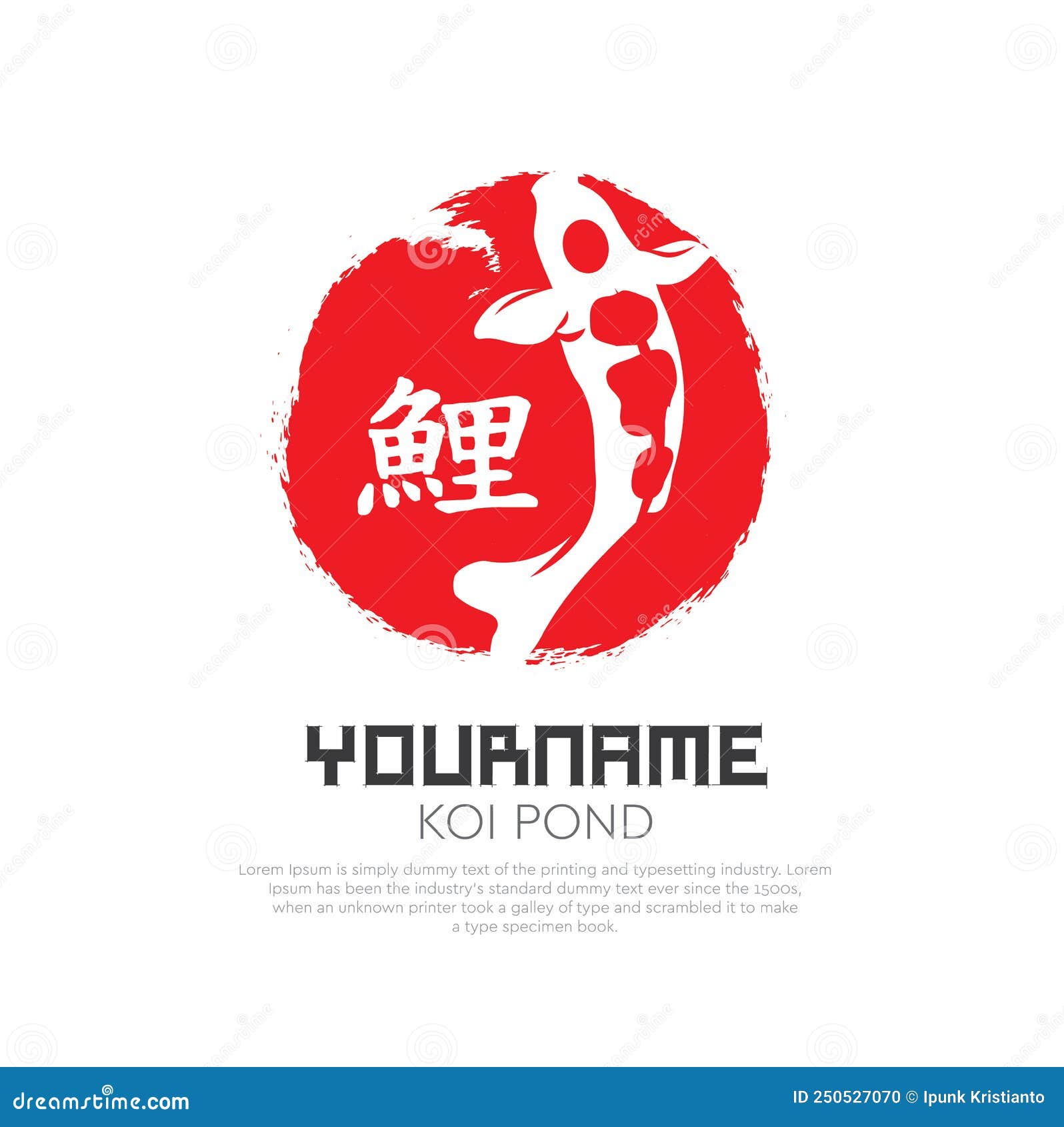Japanese Koi Fish Logo Vector Illustration in Siluet Style with ...