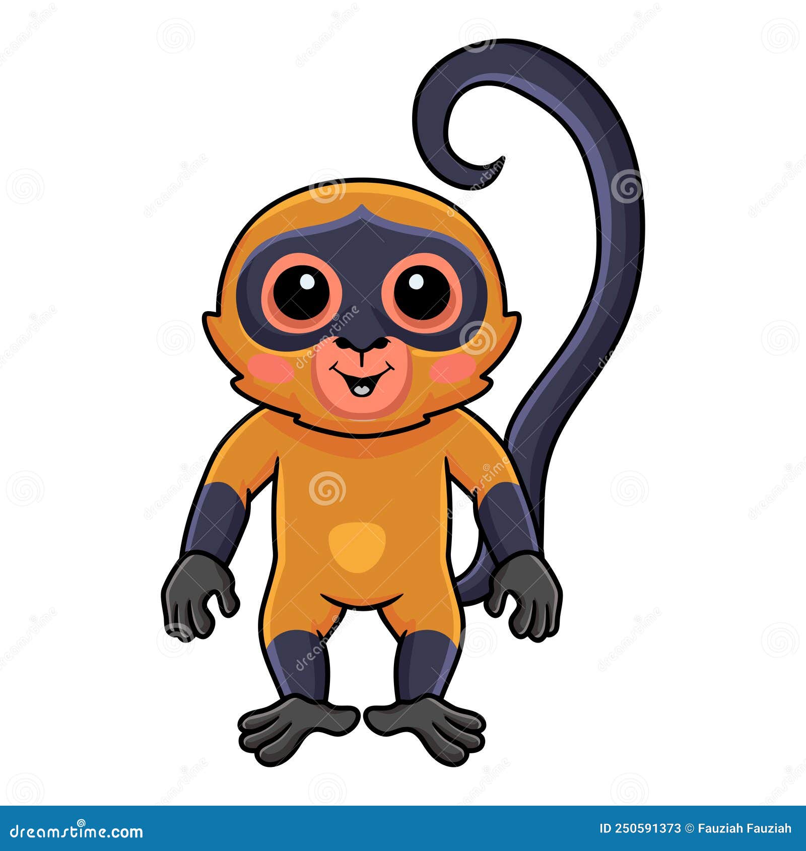 Cute Spider Monkey Cartoon Standing Stock Vector - Illustration of ...