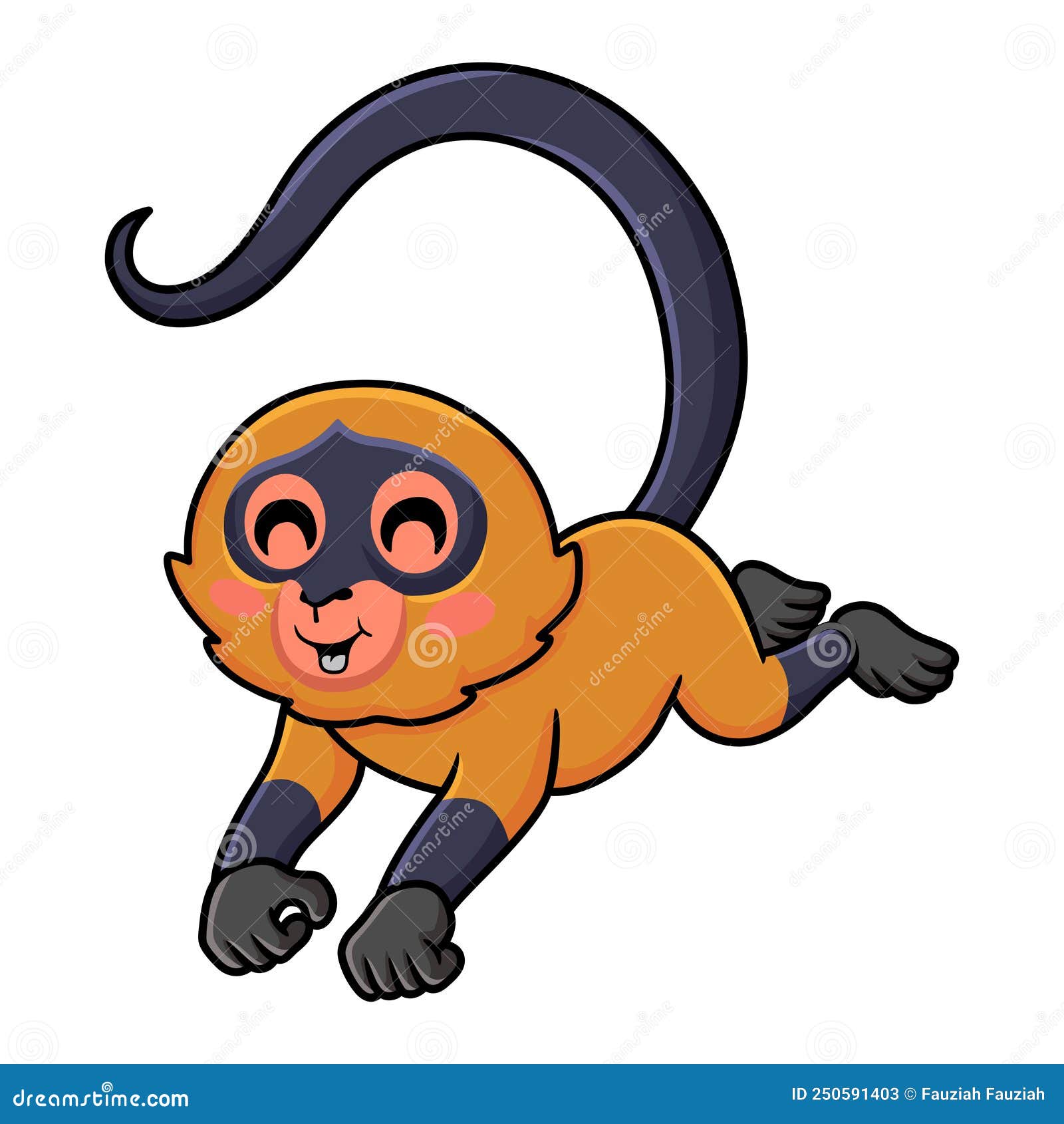 Cute Spider Monkey Cartoon Jumping Stock Vector - Illustration of ...