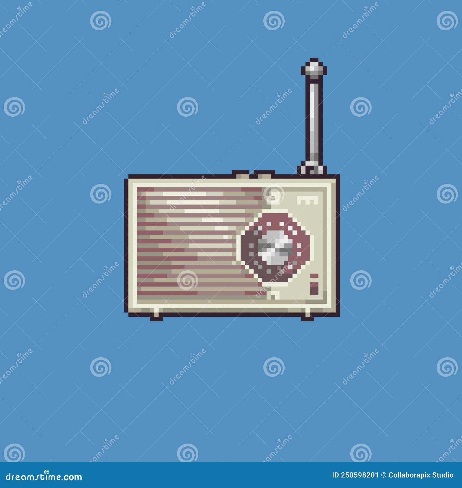 Simple Pixel Art Classic Radio Icon Illustration Stock Vector ...