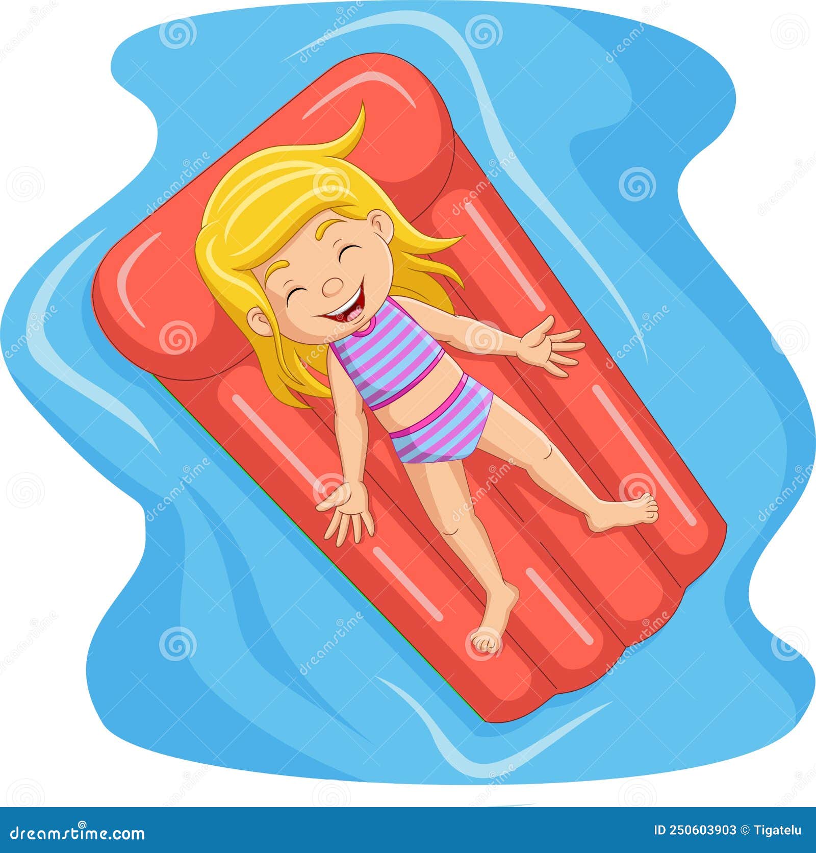Inflatable Mattress. Pool Raft, Floater With Rectangle Shape. Floating ...