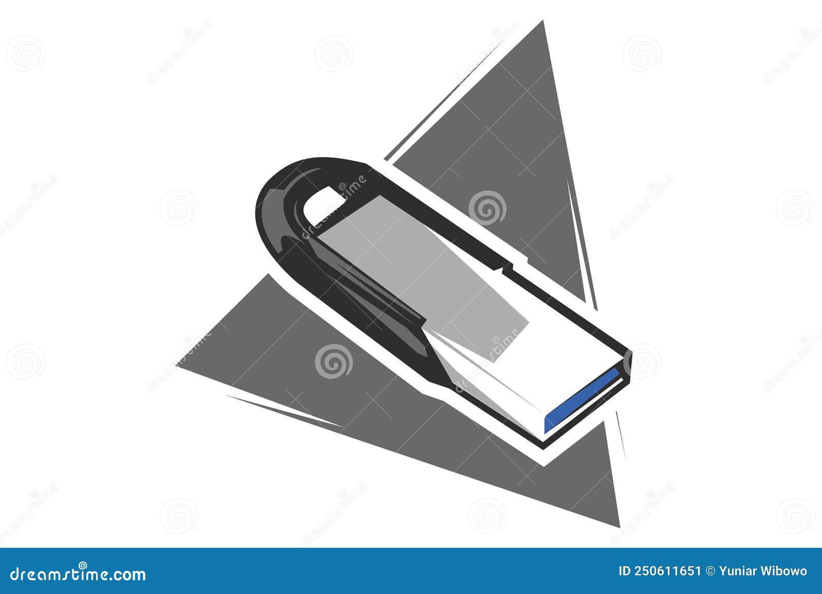 Simple USB Flash Drive Isolated on White Background Stock Vector ...