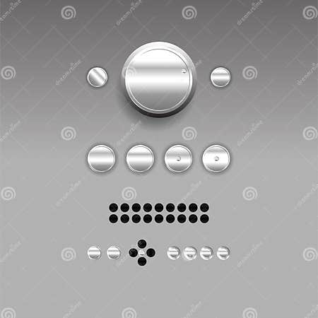 3D Matalic Buttons. stock illustration. Illustration of interface ...