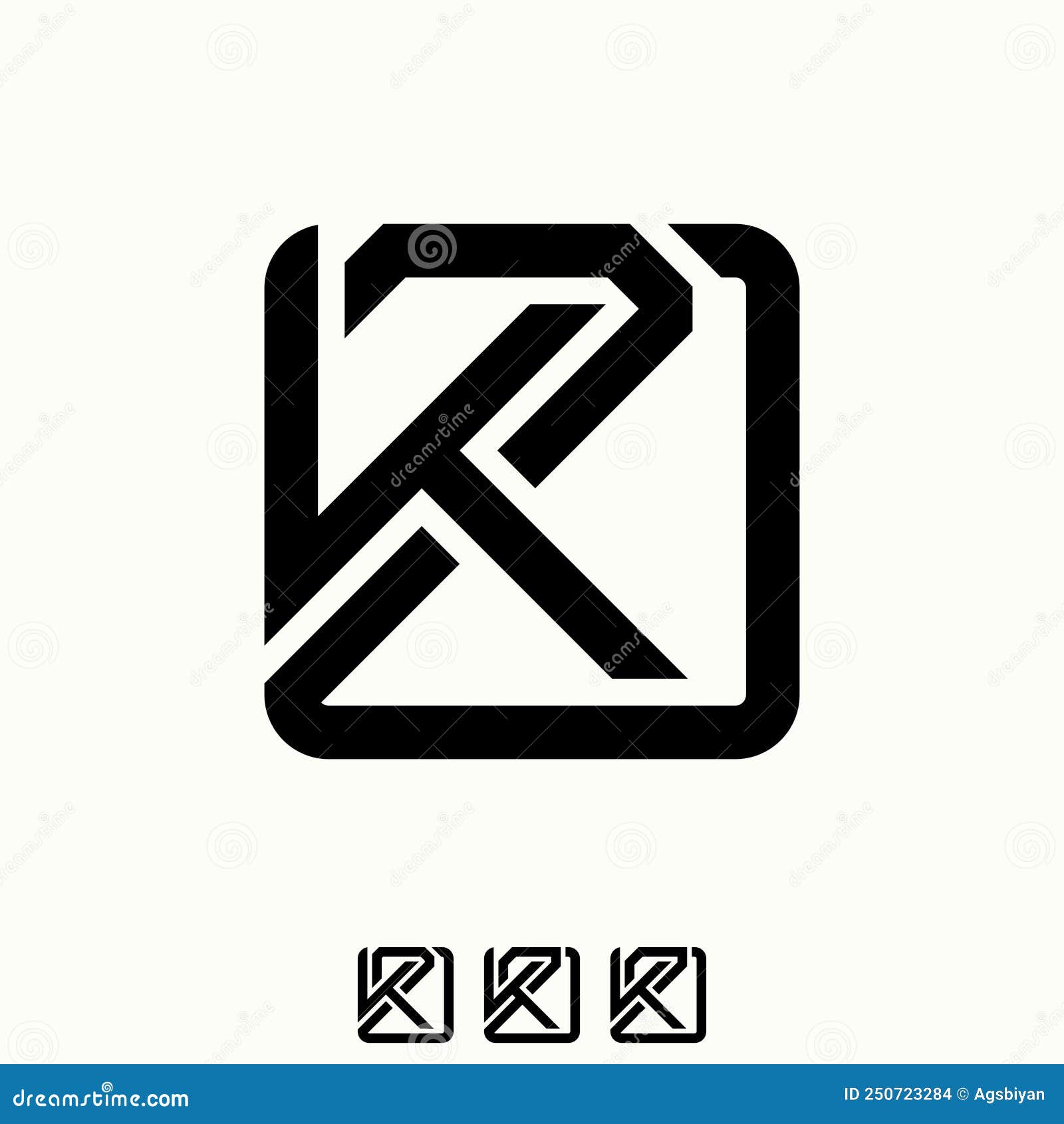 Simple and Unique Letter or Word K2D Font in Cut Square Line Rounded ...