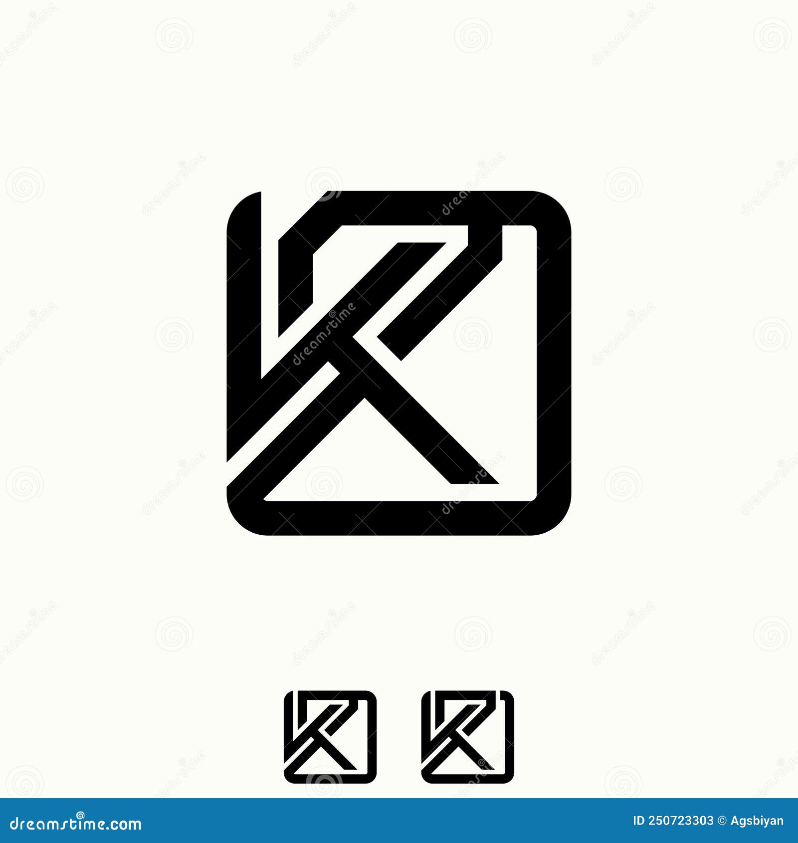 Simple but Unique Letter or Word K2D Font in Cut Square Line Rounded ...