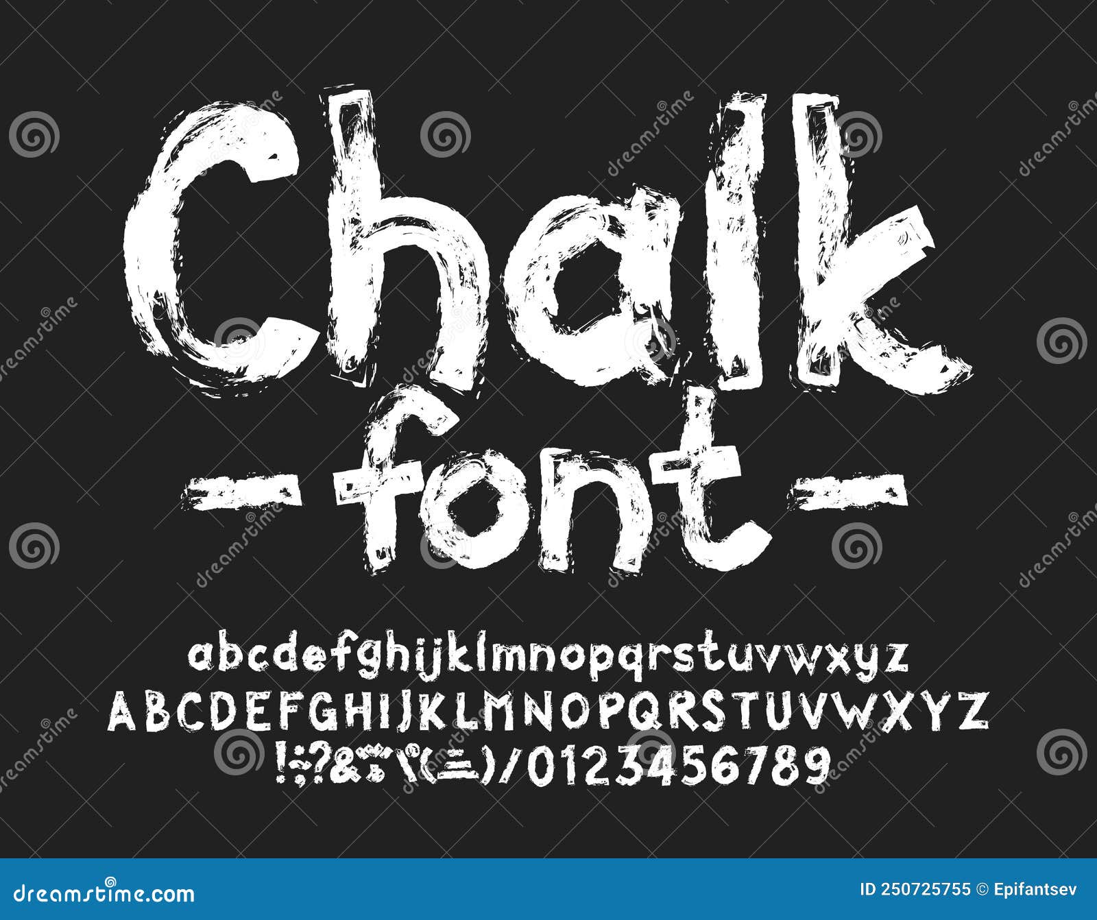 Chalk Alphabet Font. Handwritten Letters, Numbers and Symbols ...