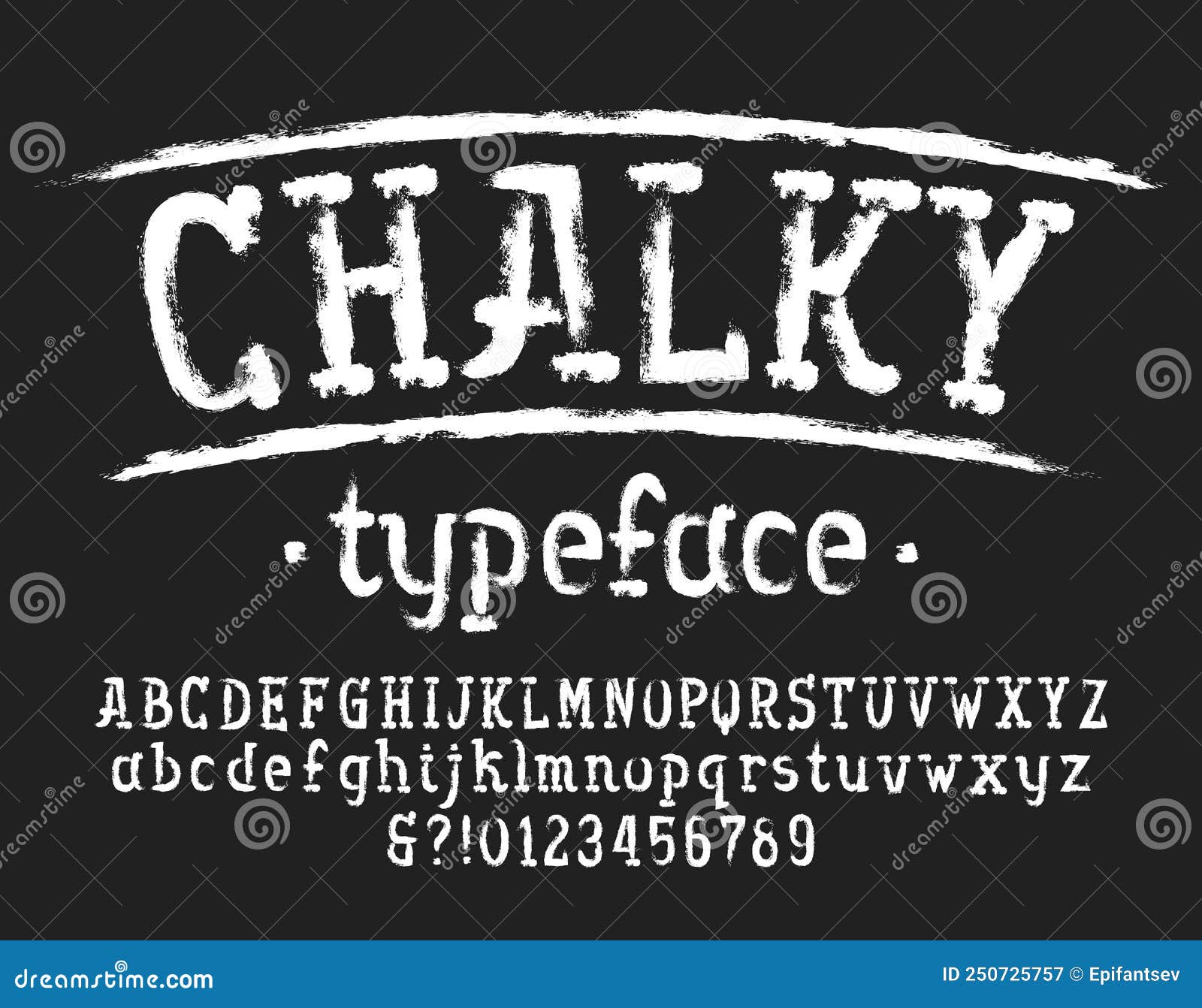 Chalky Alphabet Font. Hand Drawn Letters, Numbers And Symbols. Cartoon ...