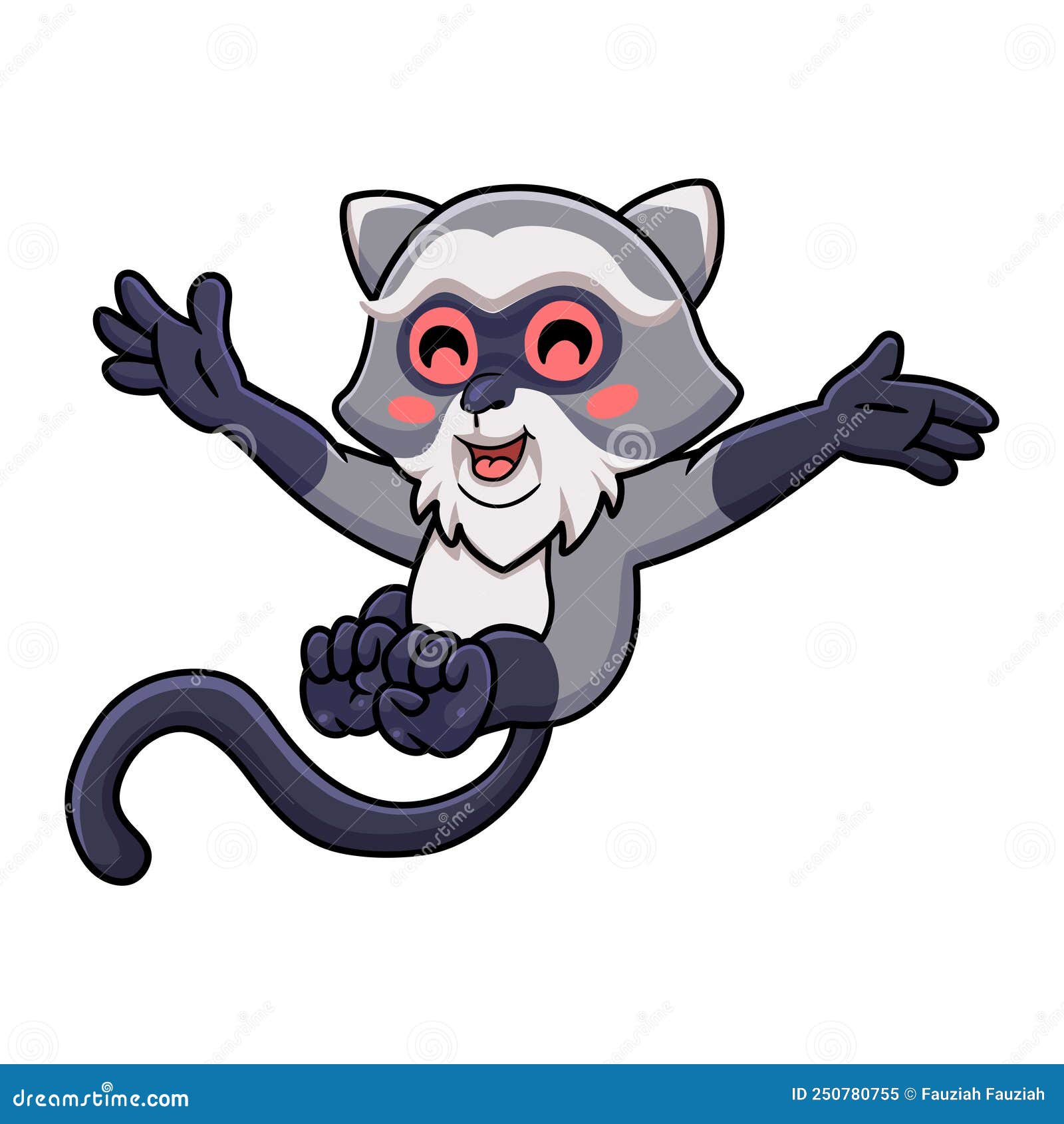 Cute Samango Monkey Cartoon Posing Stock Vector - Illustration of ...