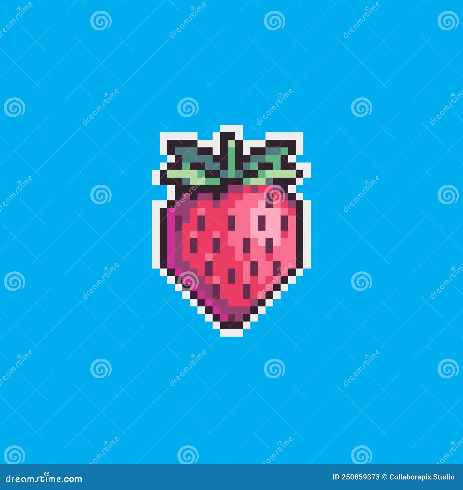 Strawberry Pixel Art Illustration Icon Stock Vector - Illustration of ...