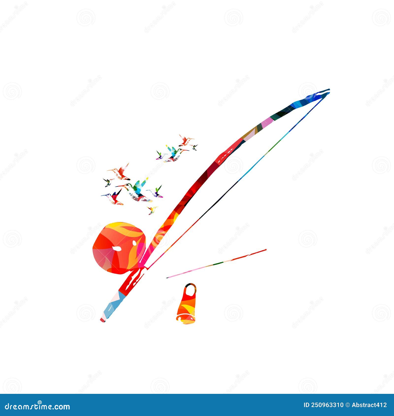 Berimbau, Brazilian Capoeira Musical Instrument, Colorful with ...