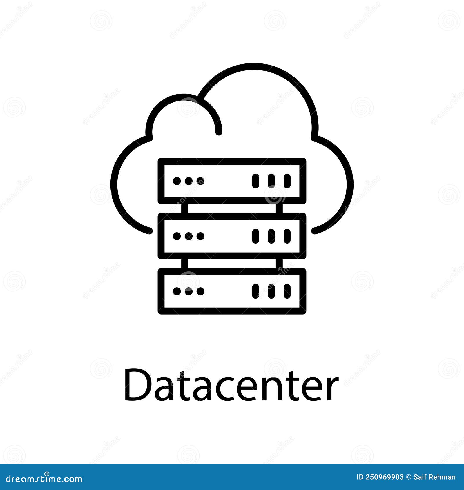 Datacenter Vector Outline Icon Design Illustration. Stock Vector ...