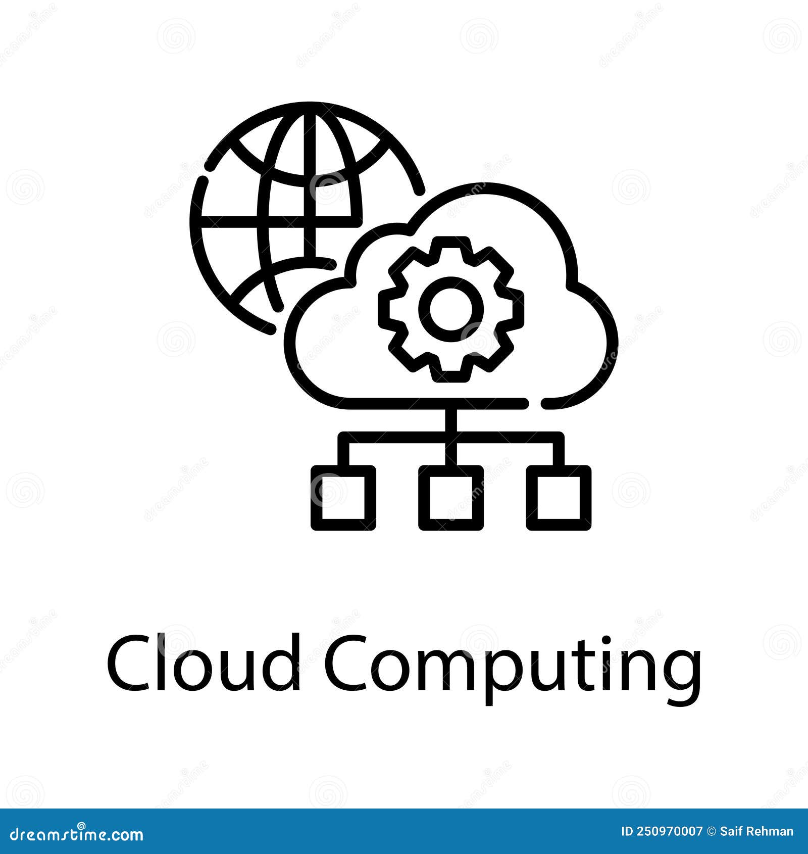 Cloud Computing Outline Icon Design Illustration. Stock Vector ...