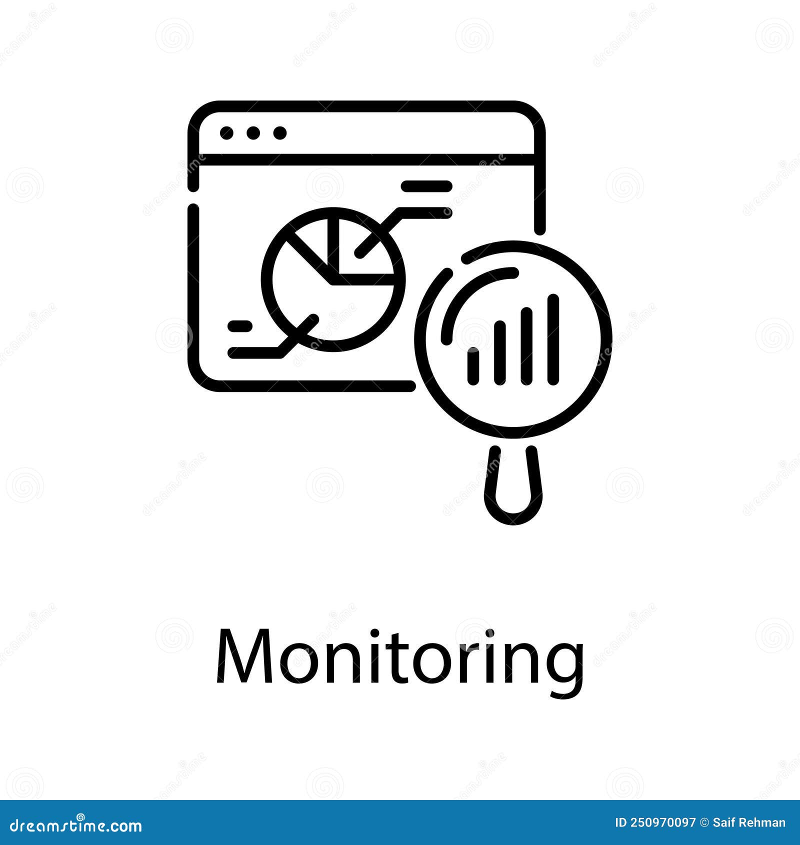 Monitoring Vector Outline Icon Design Illustration. Stock Vector ...