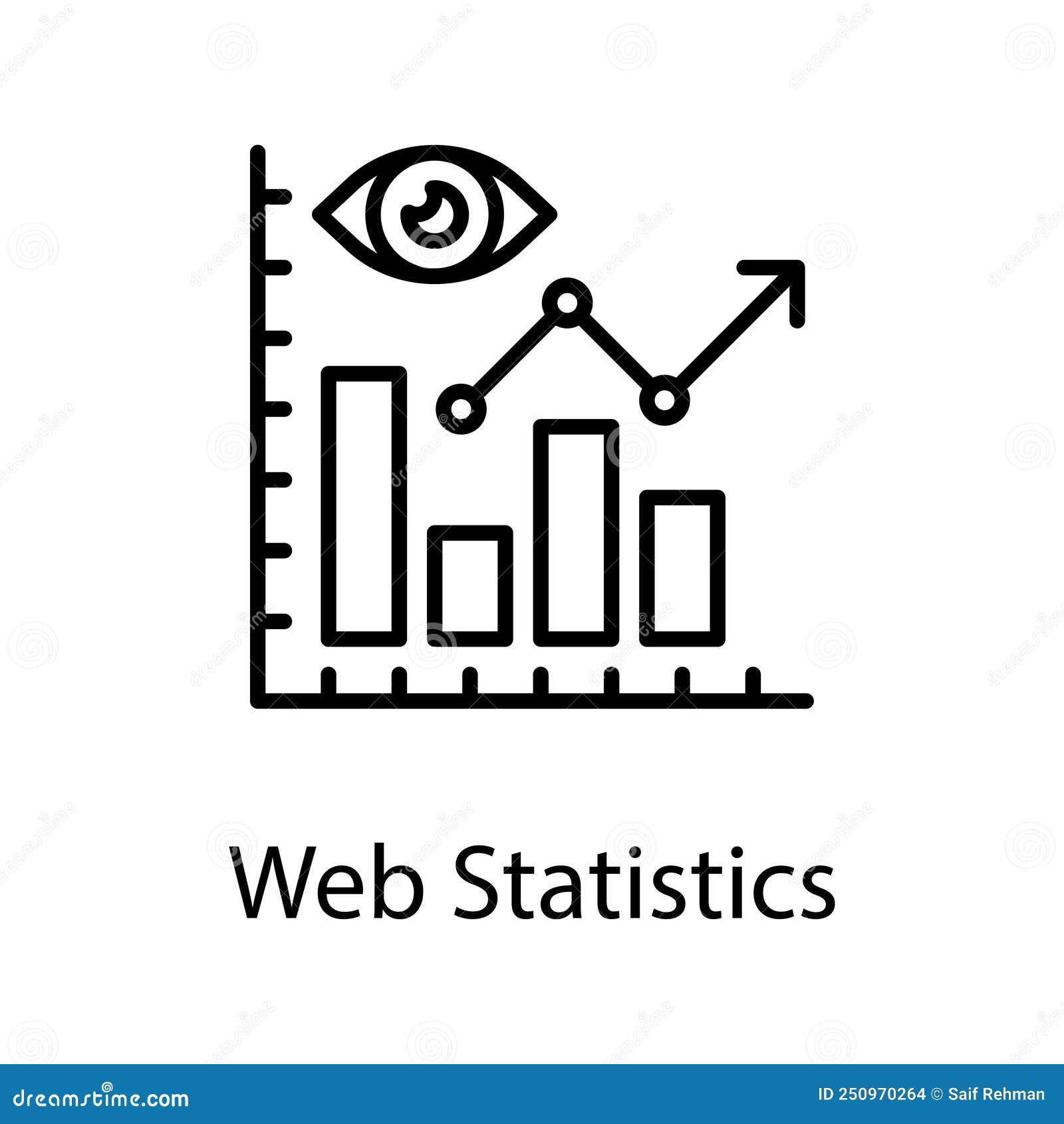 Web Statistics Vector Outline Icon Design Illustration. Stock Vector ...