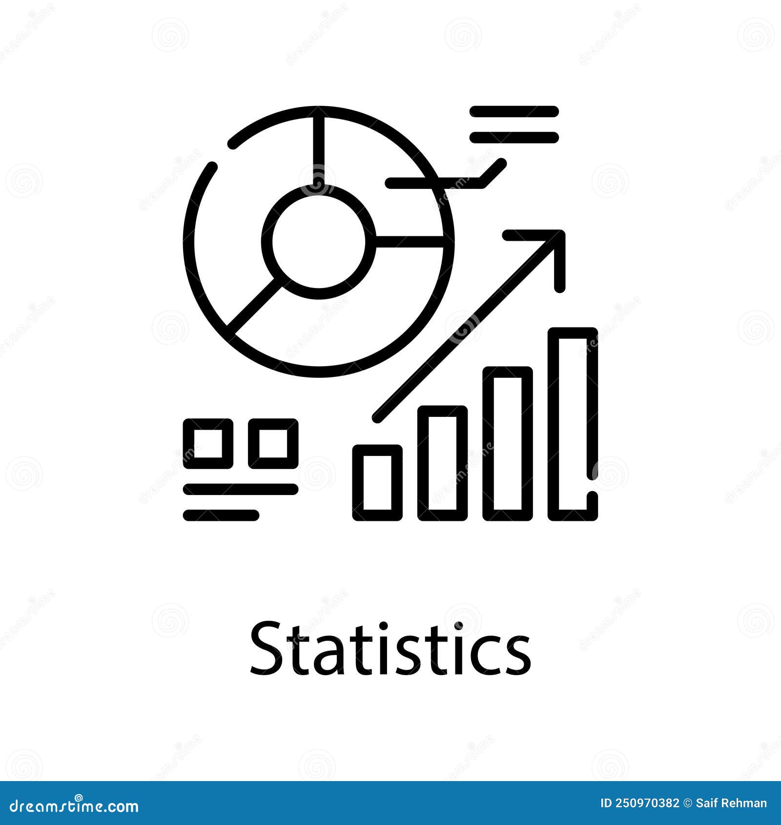 Statistics Vector Outline Icon Design Illustration. Stock Vector ...