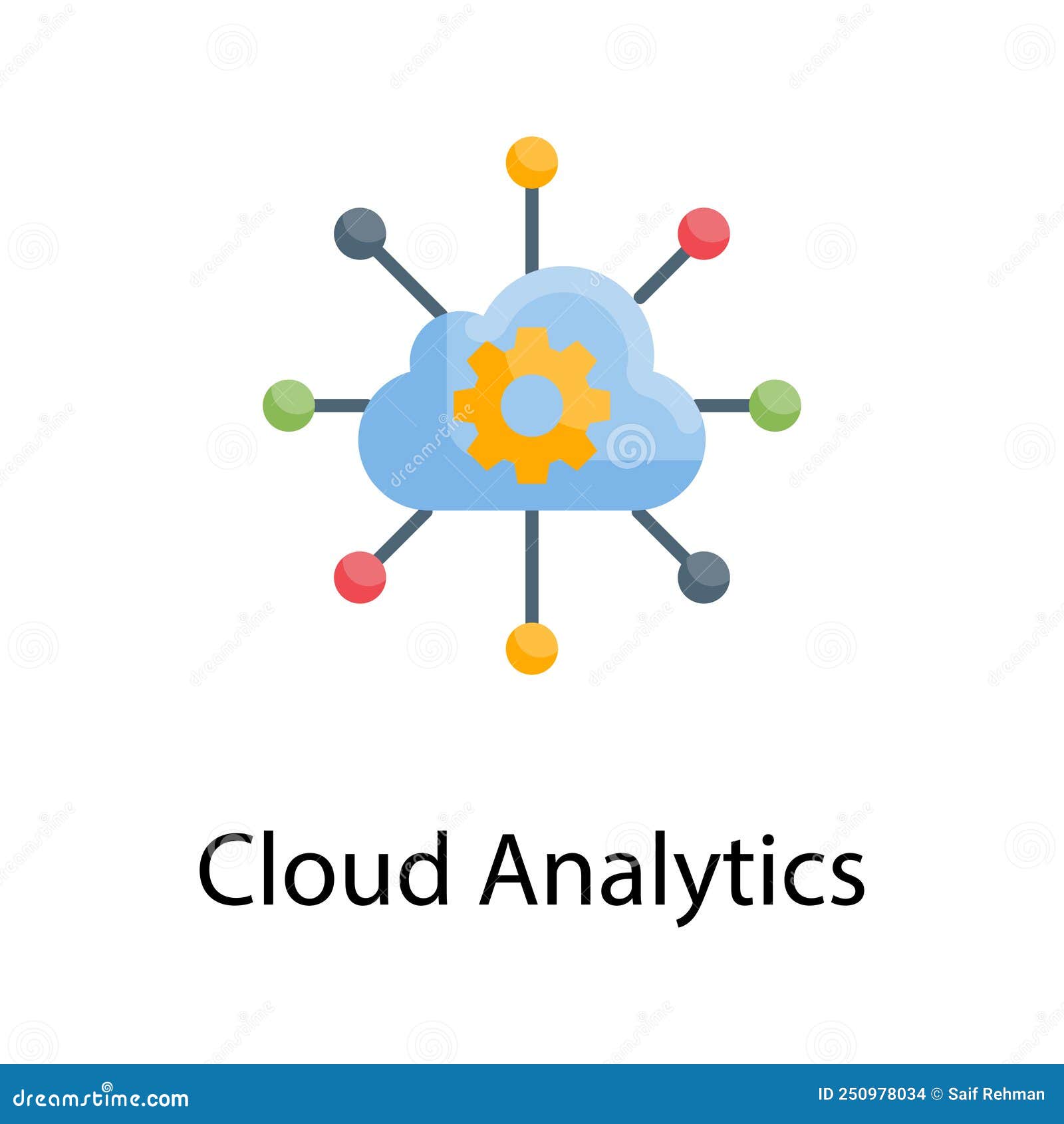 Cloud Analytics Vector Outline Icon Design Illustration. Stock Vector ...