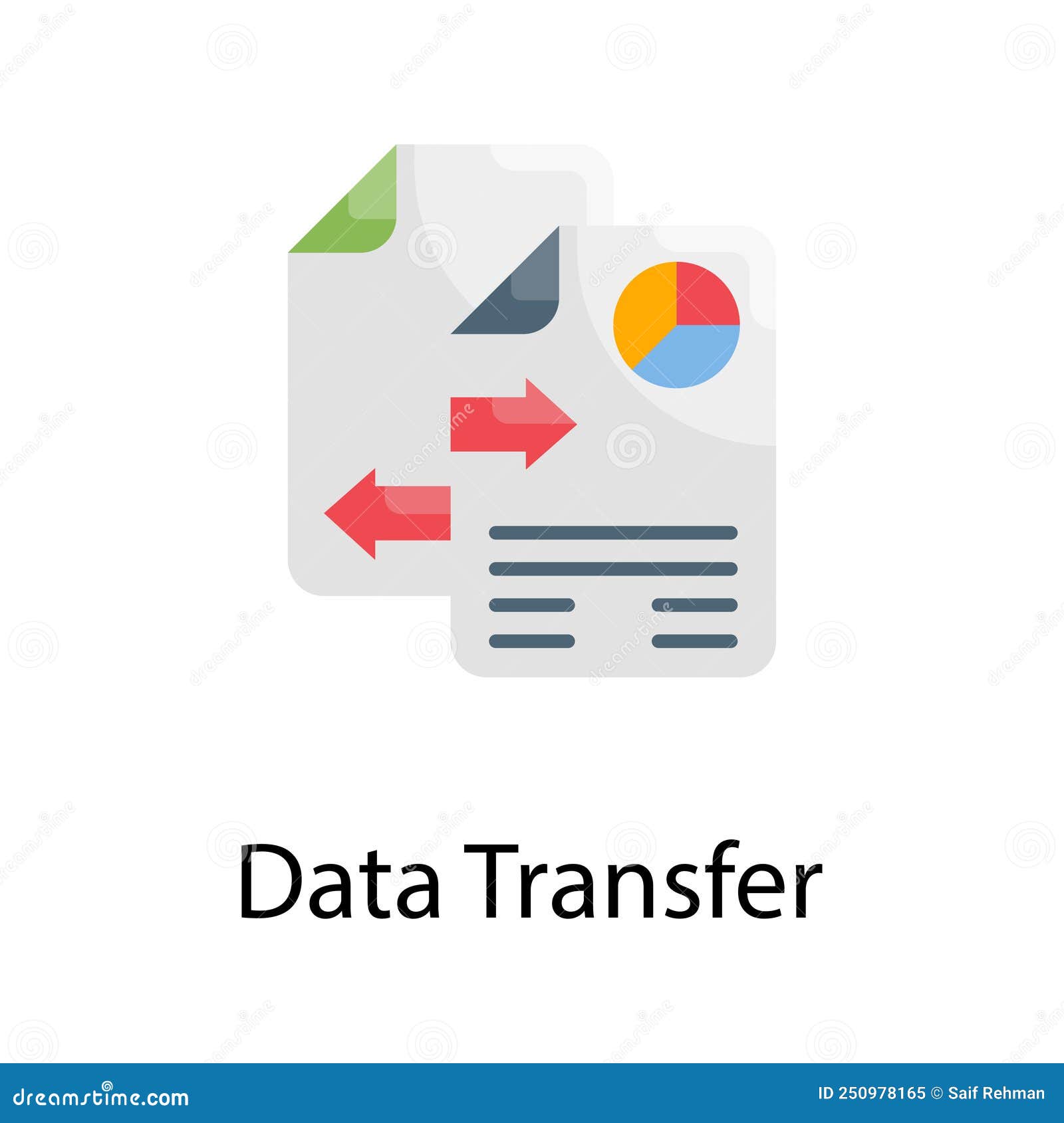Data Transfer Vector Outline Icon Design Illustration. Stock Vector ...