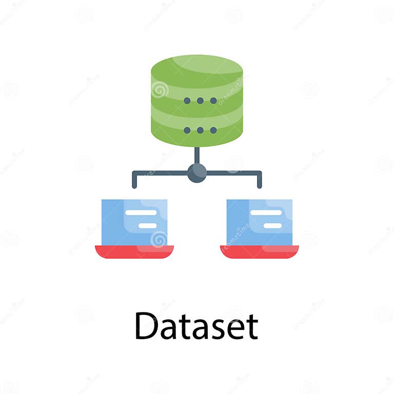 Dataset Vector Outline Icon Design Illustration. Stock Vector ...
