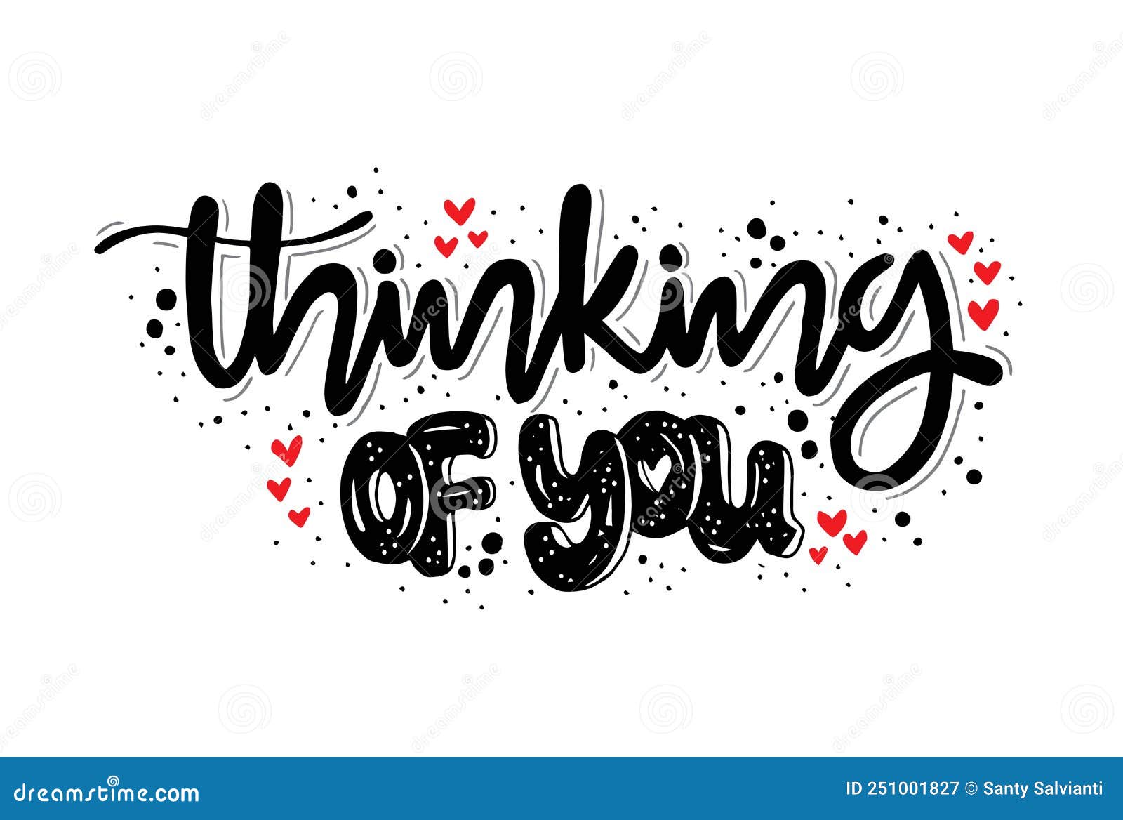 Hand Lettering Inscription, Thinking of You, Motivational Quotes Stock ...