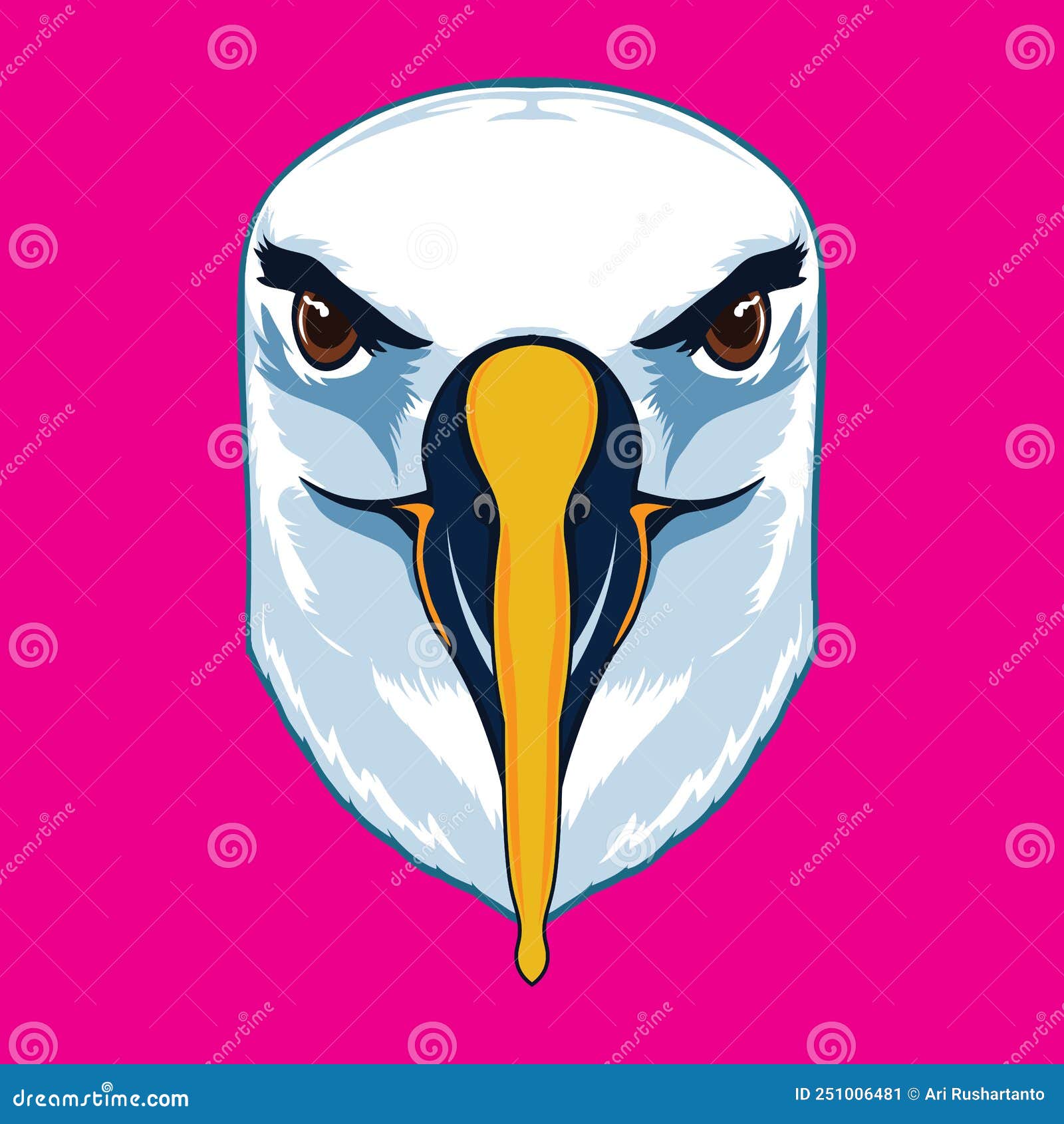 Cute and Colorful Albatros Bird Face Vector Illustration Design Stock ...