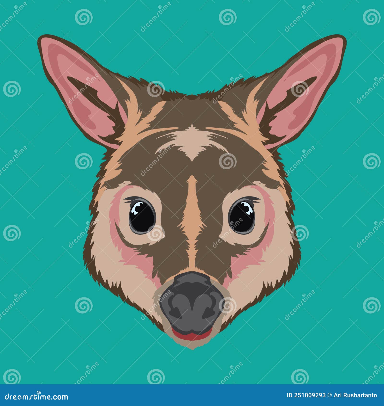 Pademelon Face Vector Illustration in Cute Cartoon Style Design Stock ...