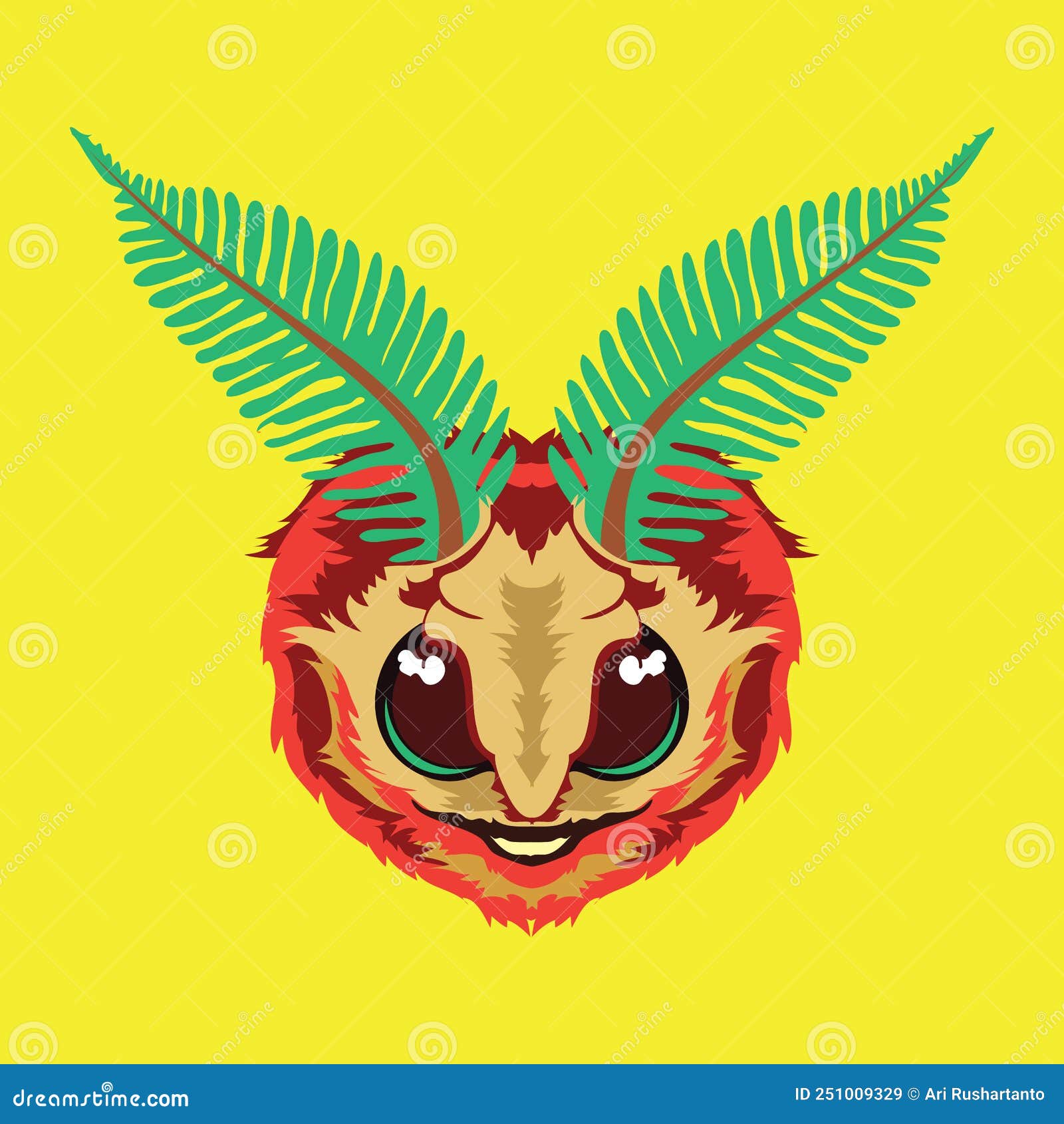 Poodle Moth Face Vector Illustration In Cute Cartoon Style Design ...