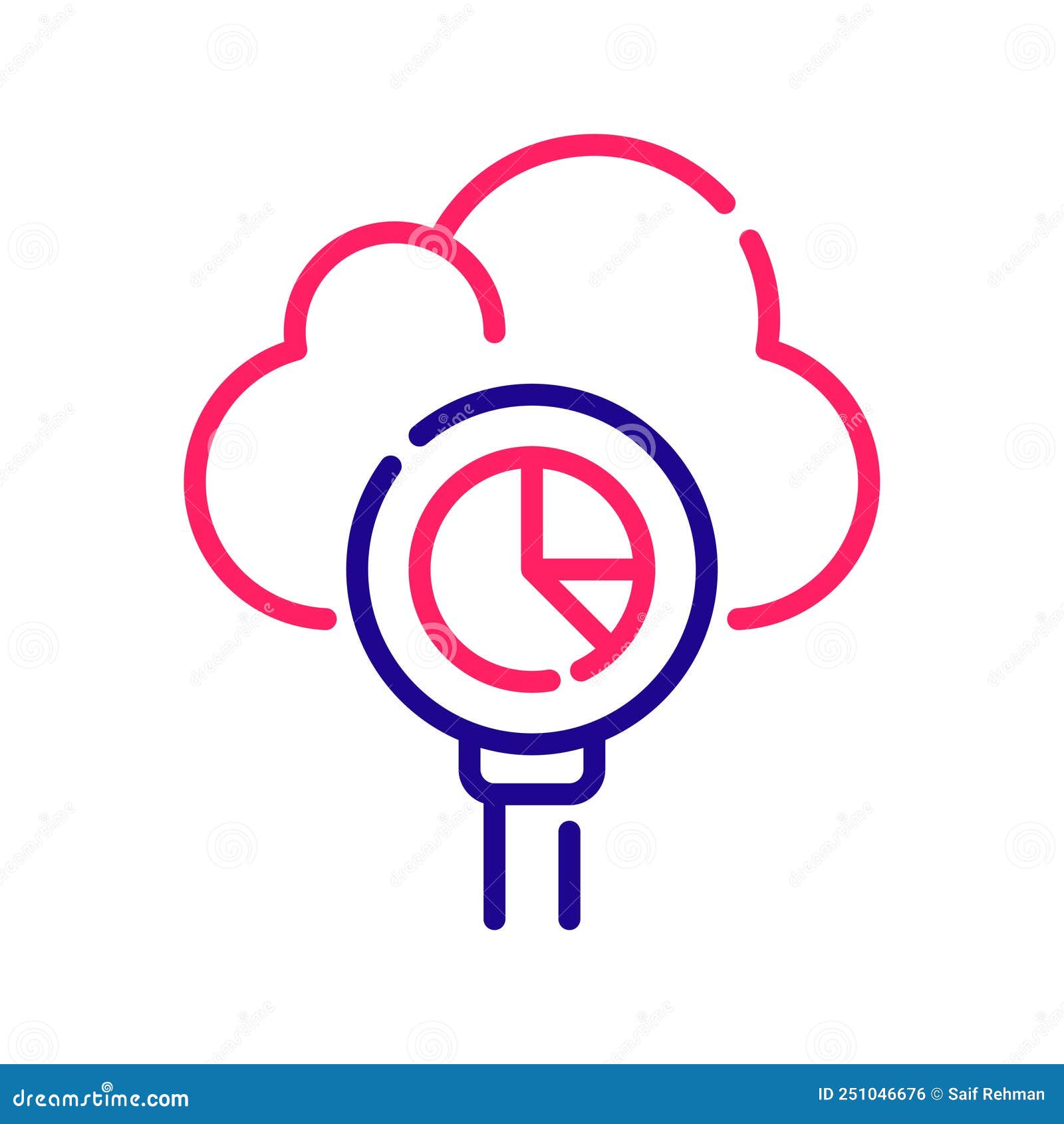 Cloud Analytics Vector 2 Colour Icon Design Illustration. Stock Vector ...