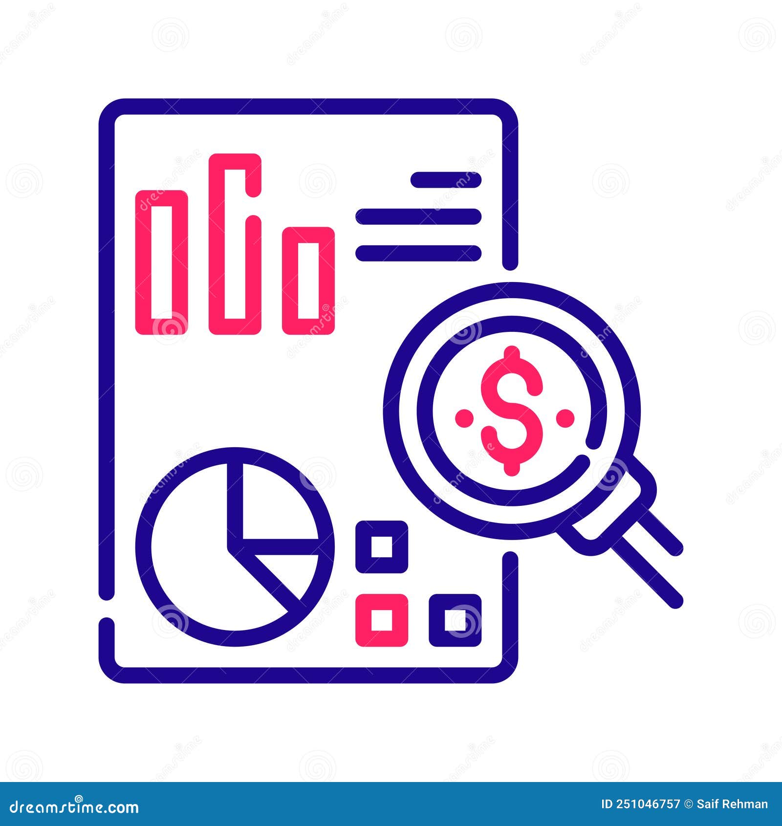 Financial Analysis 2 Colour Outline Icon Design Illustration. Stock ...
