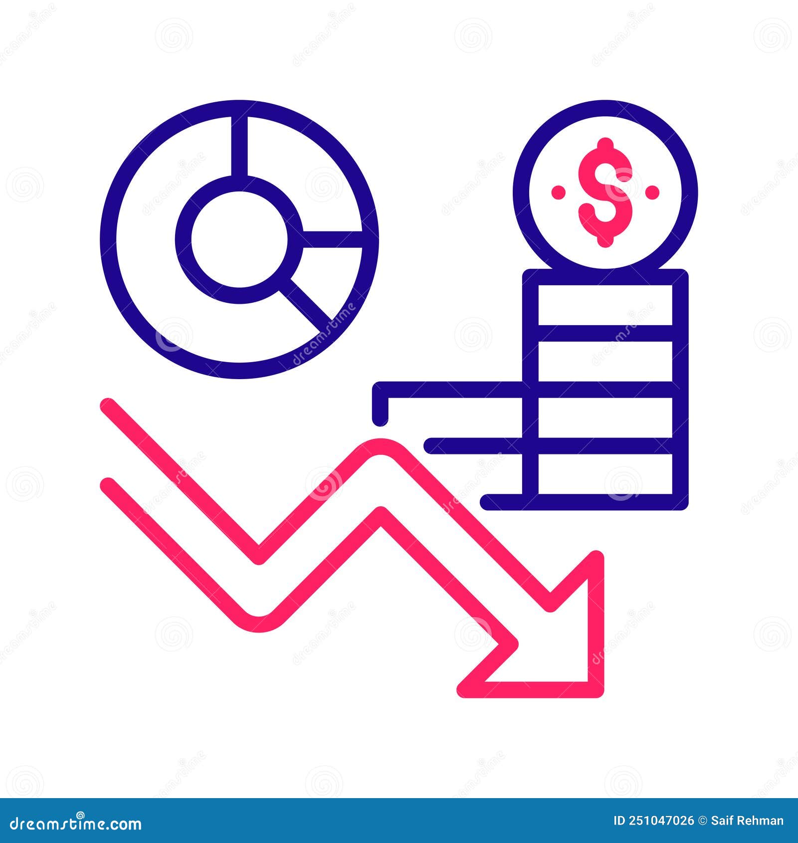 Recession Vector 2 Colour Icon Design Illustration. Stock Vector ...