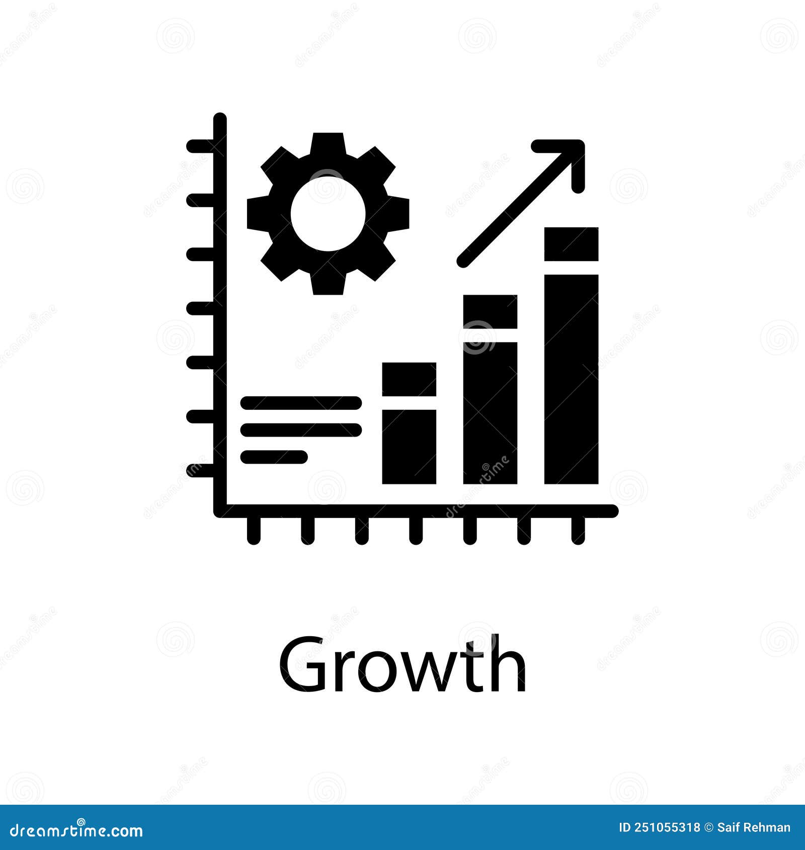 Growth Vector Vector Solid Icon Design Illustration. Stock Vector ...